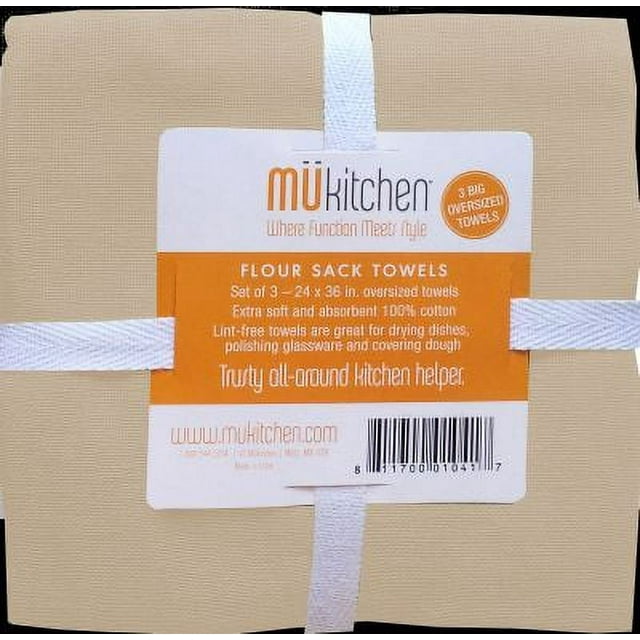 MU Kitchen 24" x 36" Flour Sack Towel - Set Of 3, CafA© - Walmart.com