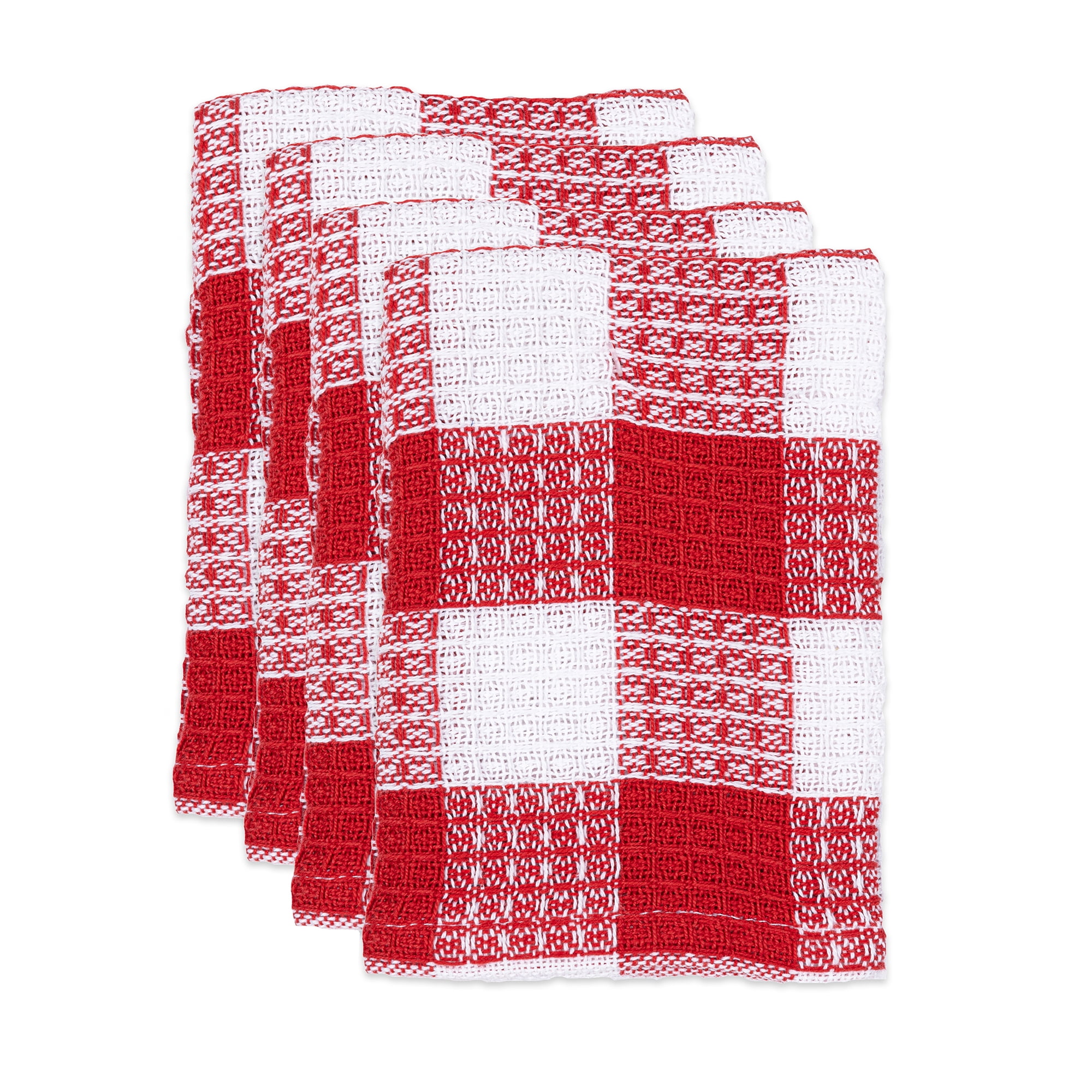 MU Kitchen Nana's Cloth Cleaning and Dish Cloth, Set of 4, Crimson ...