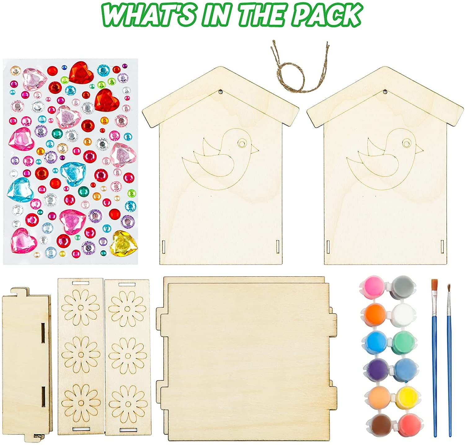 MUAXDA Bird House Wind Chime Kits for Children to Build and Paint ...