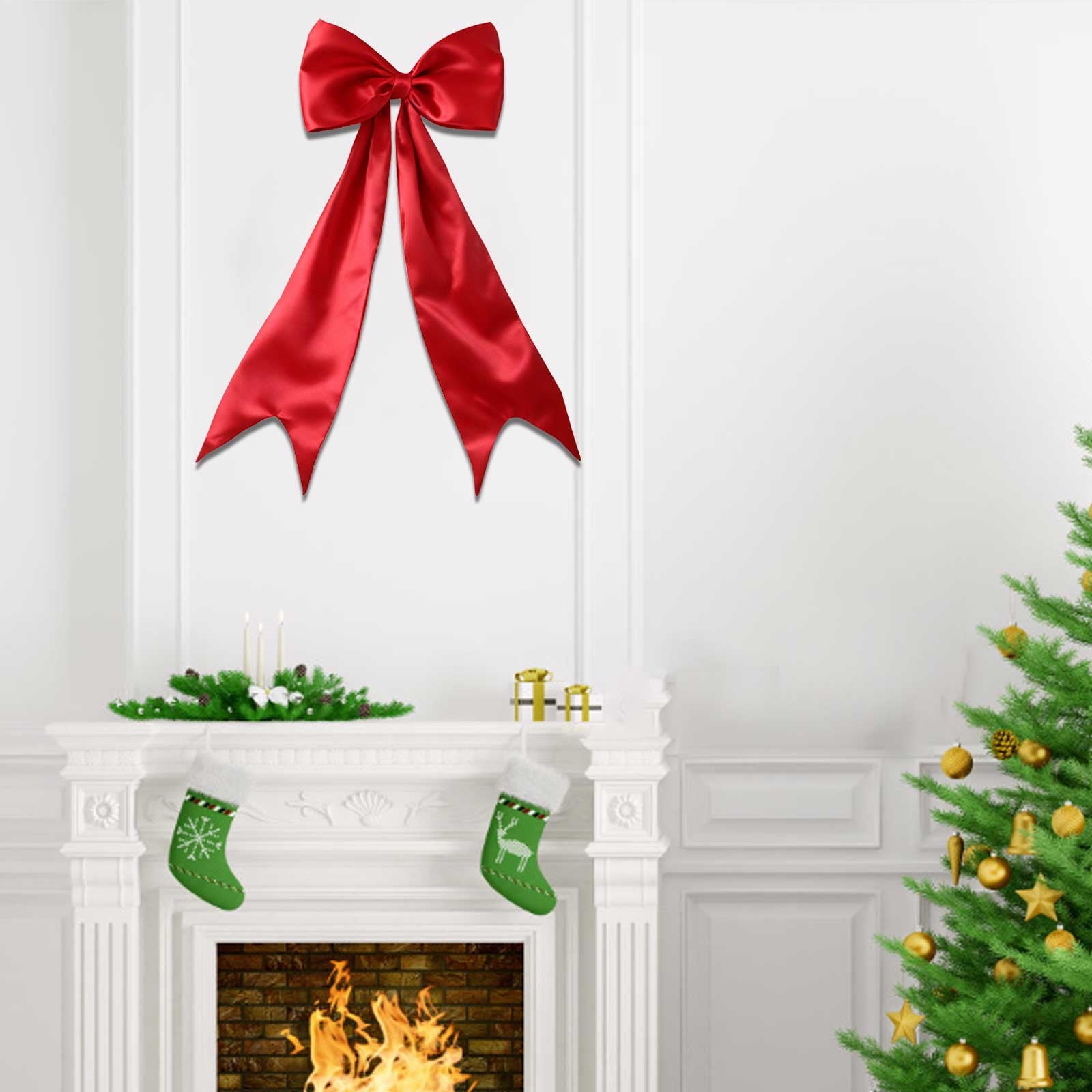 MUAXDA Christmas Large Velvet Bows, Christmas Tree Topper Decor, Xmas ...
