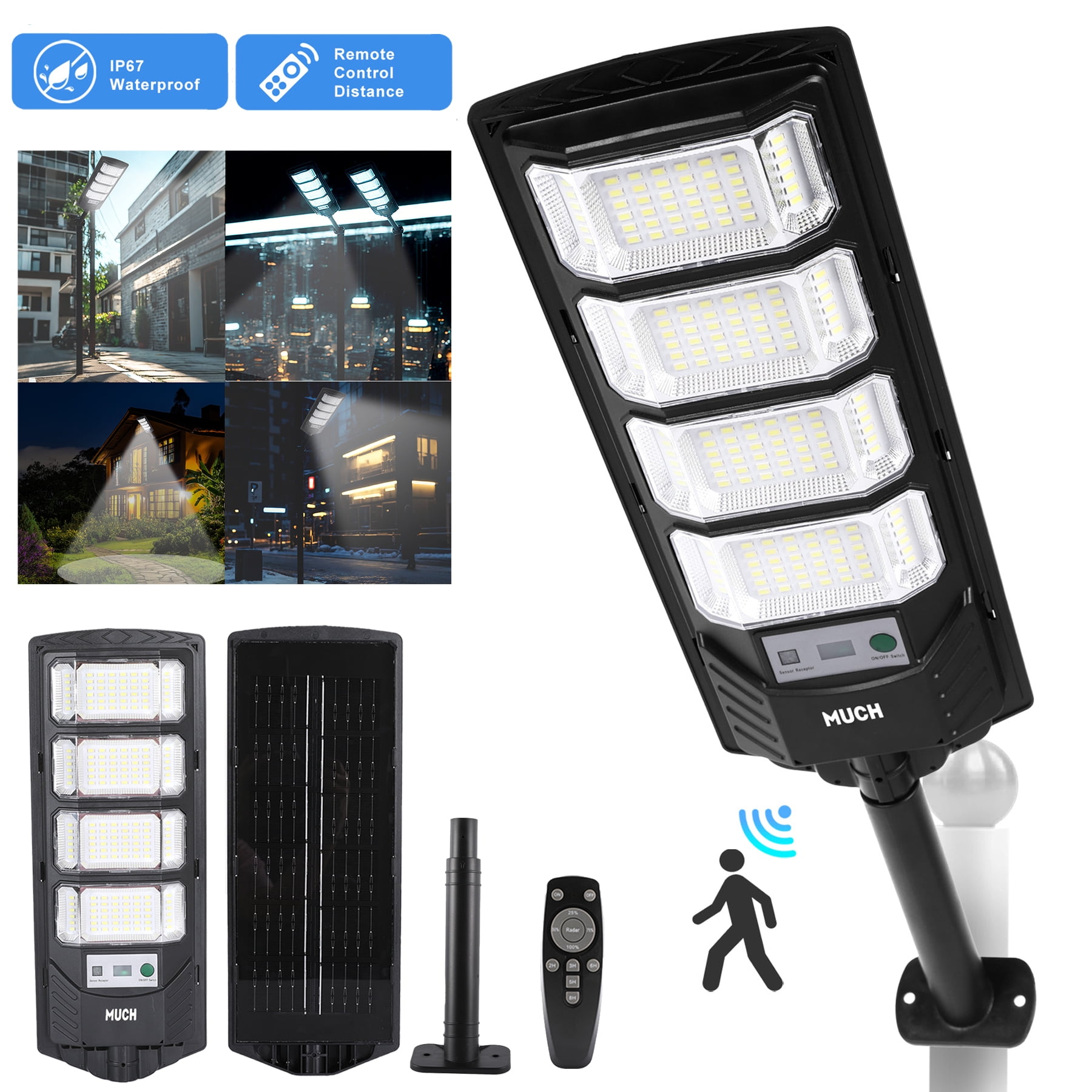 MUCH 800W Solar Street Light Outdoor - LED Solar Courtyard Light ...