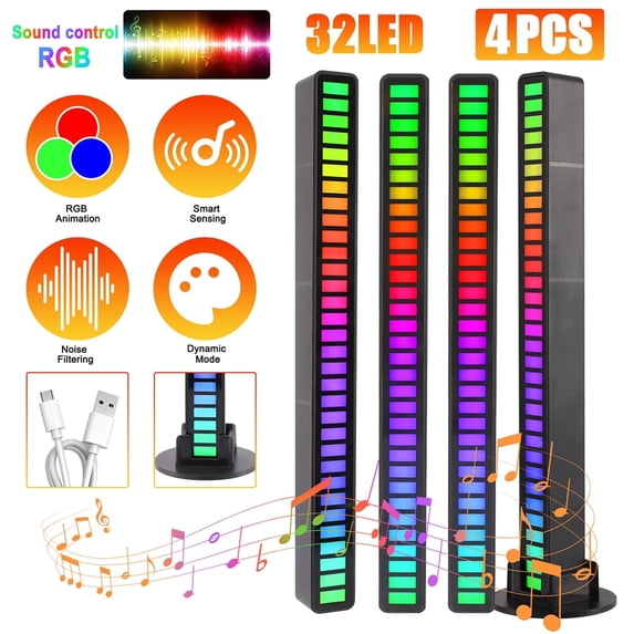 MUCH USB Powered Bar Light, Voice-Activated Pickup Music Rhythm Lights ...