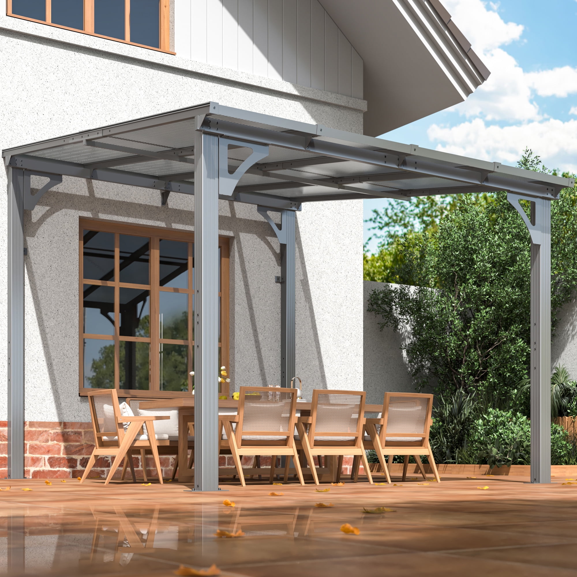 MUCHANT 10x8 FT Gazebo, Splicable Wall Mounted Gazebo & Pergola with ...