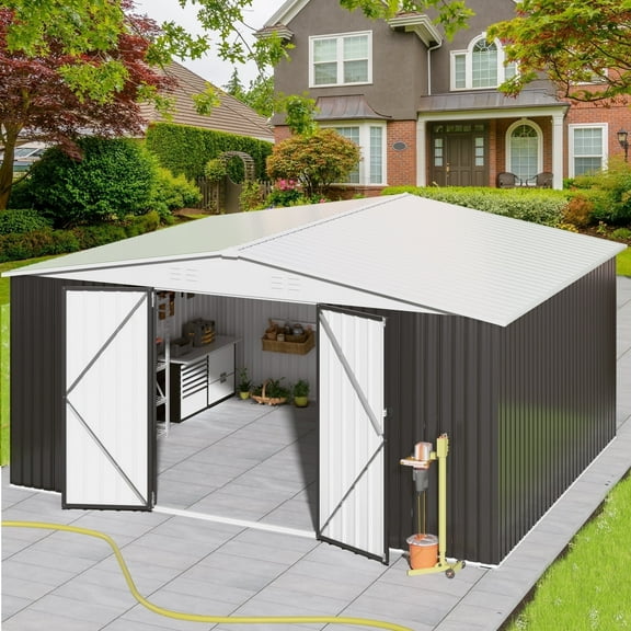 3’x2.1’ Outdoor Metal Storage Shed with Lockable Doors, Steel Utility ...