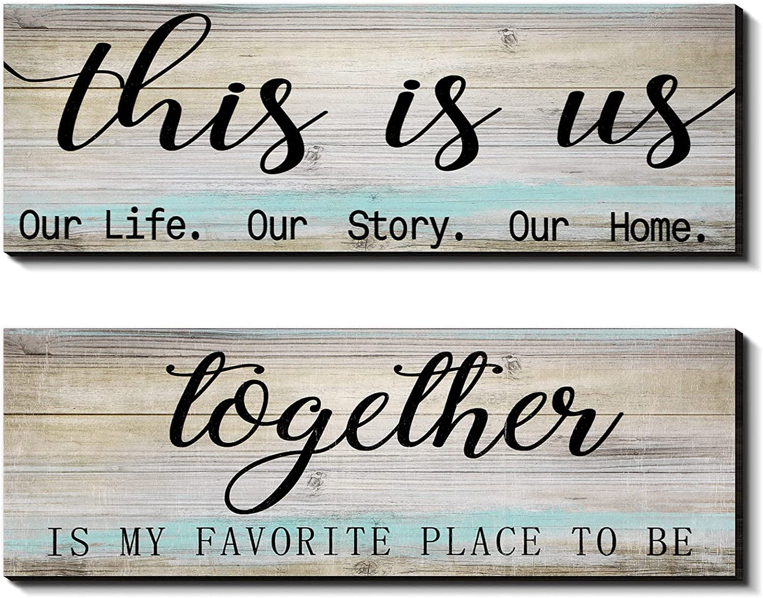 MUCHENGGIFT 2 Pieces home decor signs This is Us Our Life Our Story ...