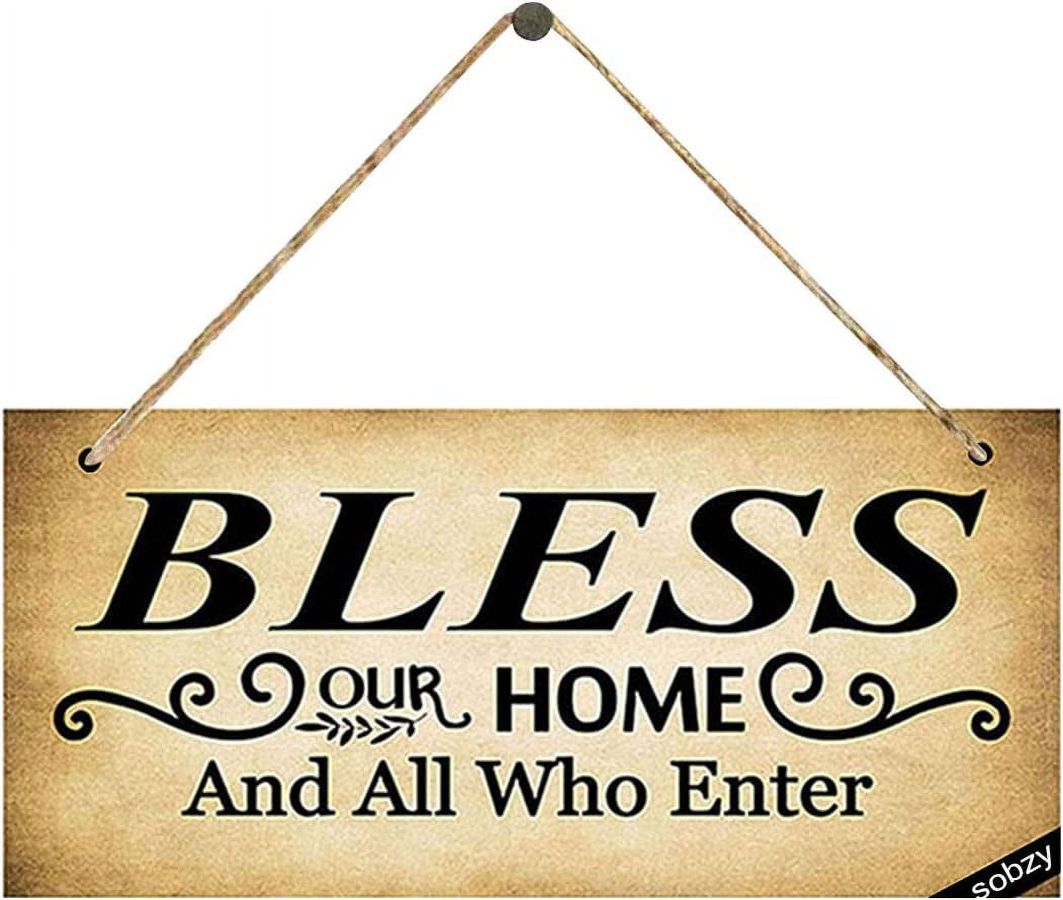 MUCHENGGIFT Bless Our Home Sign, Religious Plaque, Rustic Farmhouse ...