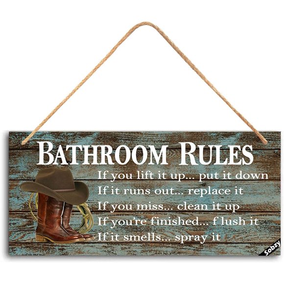 Farmhouse Bathroom Sign