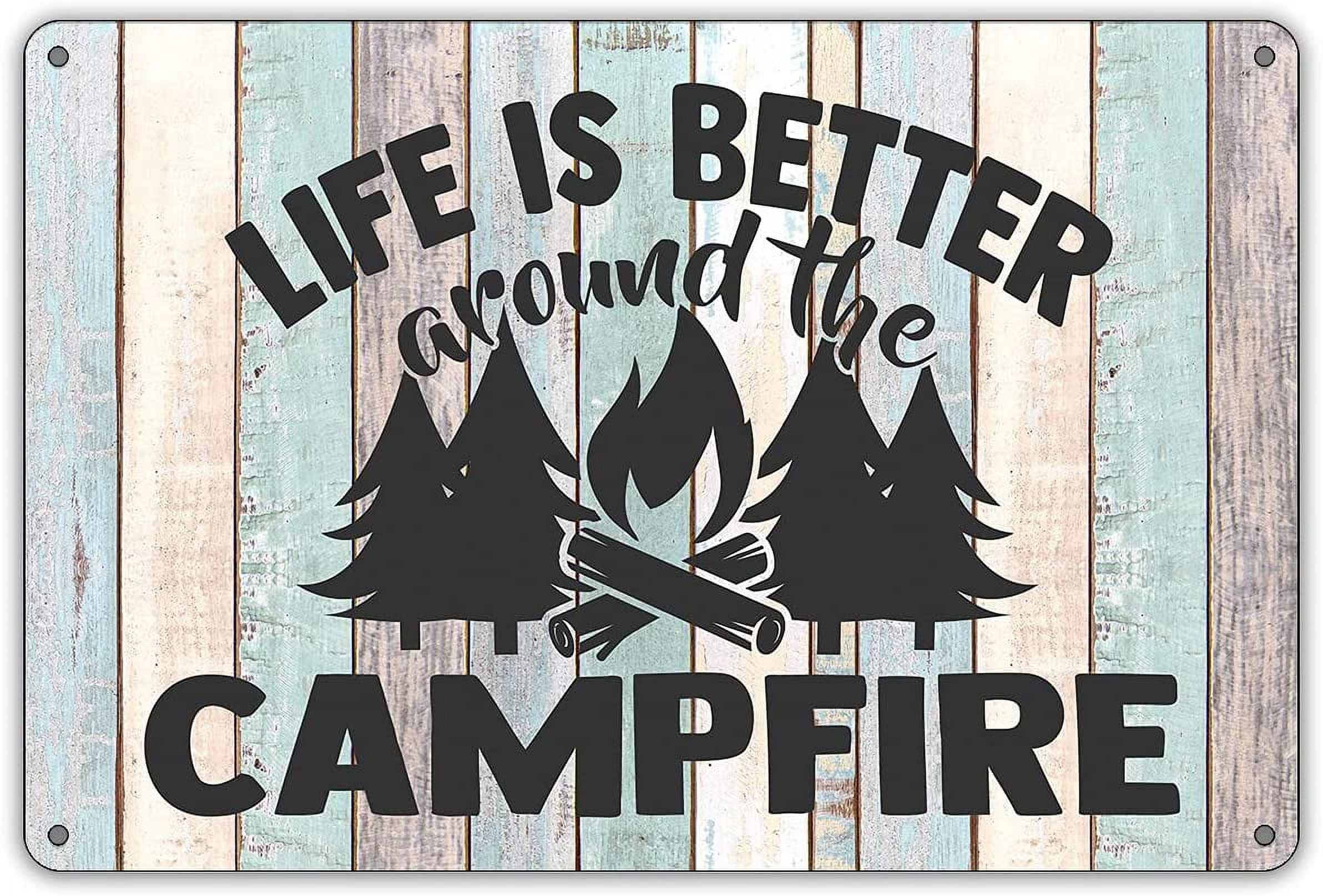 MUCHENGGIFT Funny Campsite Metal Tin Sign Wall Decor Farmhouse Rustic ...