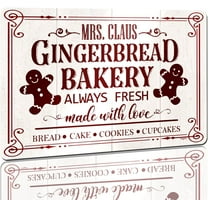Northlight Gingerbread "Mrs. Claus' Bakery Shop" Metal Christmas Wall ...