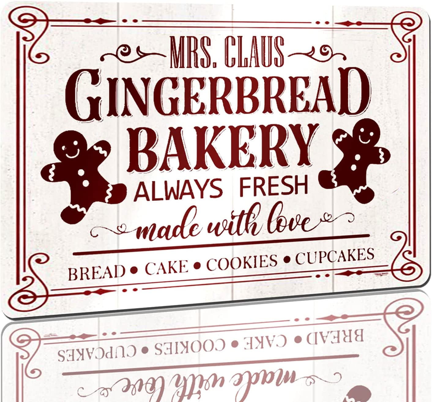 MUCHENGGIFT Gingerbread Bakery Always Fresh Bread Cake Tin Sign Metal ...