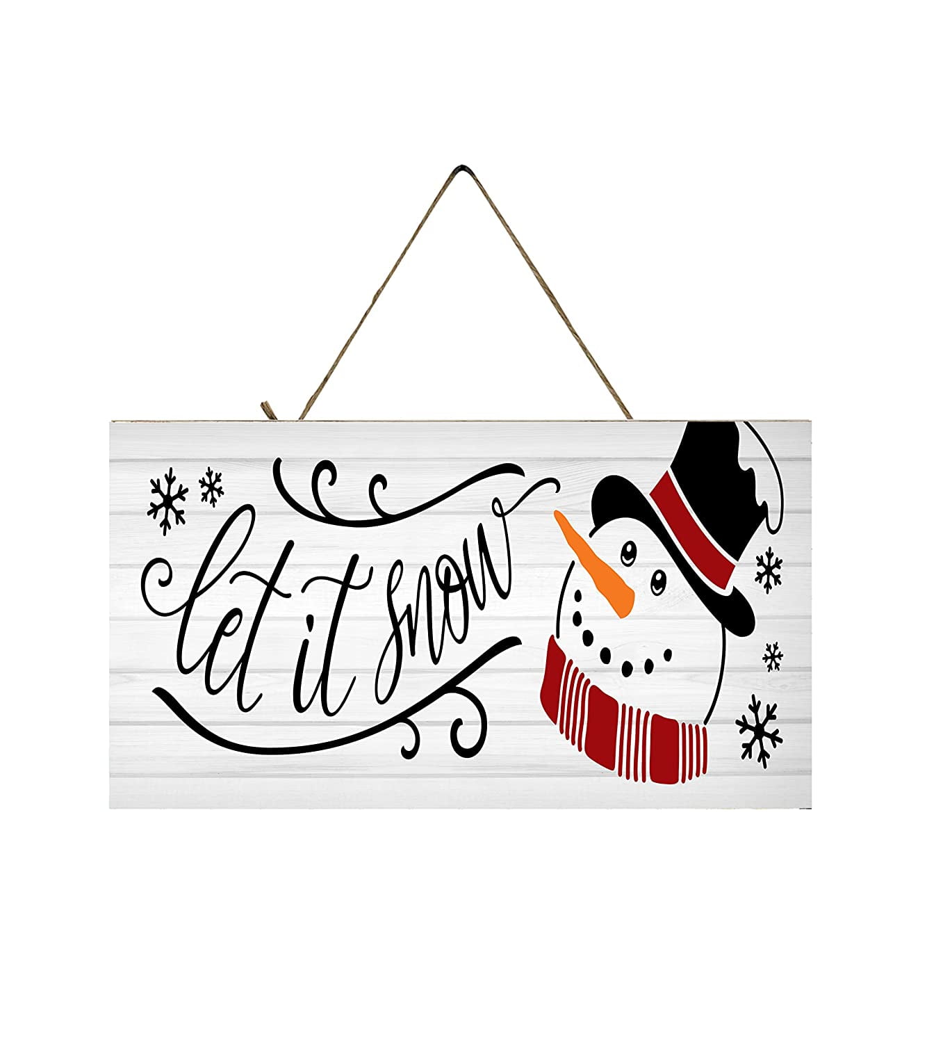 MUCHENGGIFT Let it Snow Snowman Head Christmas Sign Handmade Wood Sign ...