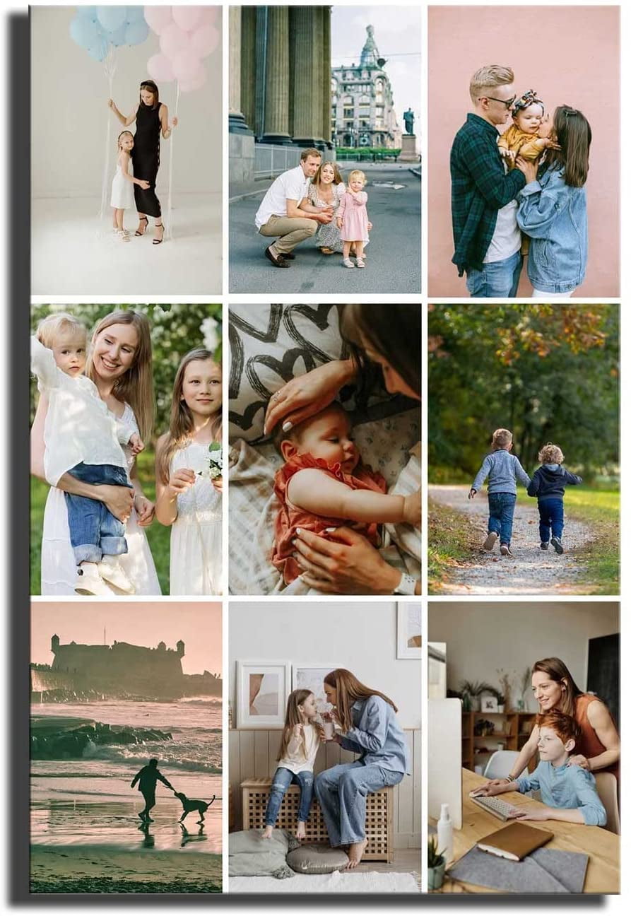 MUCHENGGIFT Personalized Photo Print Collage Picture Custom Multi Photo ...