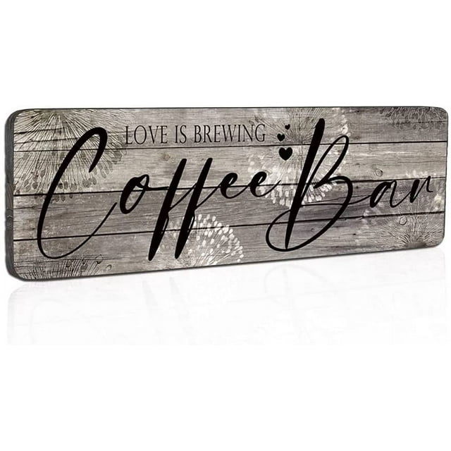 MUCHENGGIFT Rustic Coffee Bar Signs Kitchen Wall Decor Coffee Signs ...
