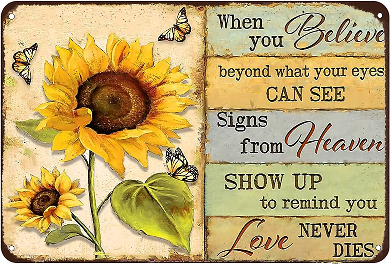 MUCHENGGIFT Sunflower Butterfly When You Believe Beyond What Your Eyes ...