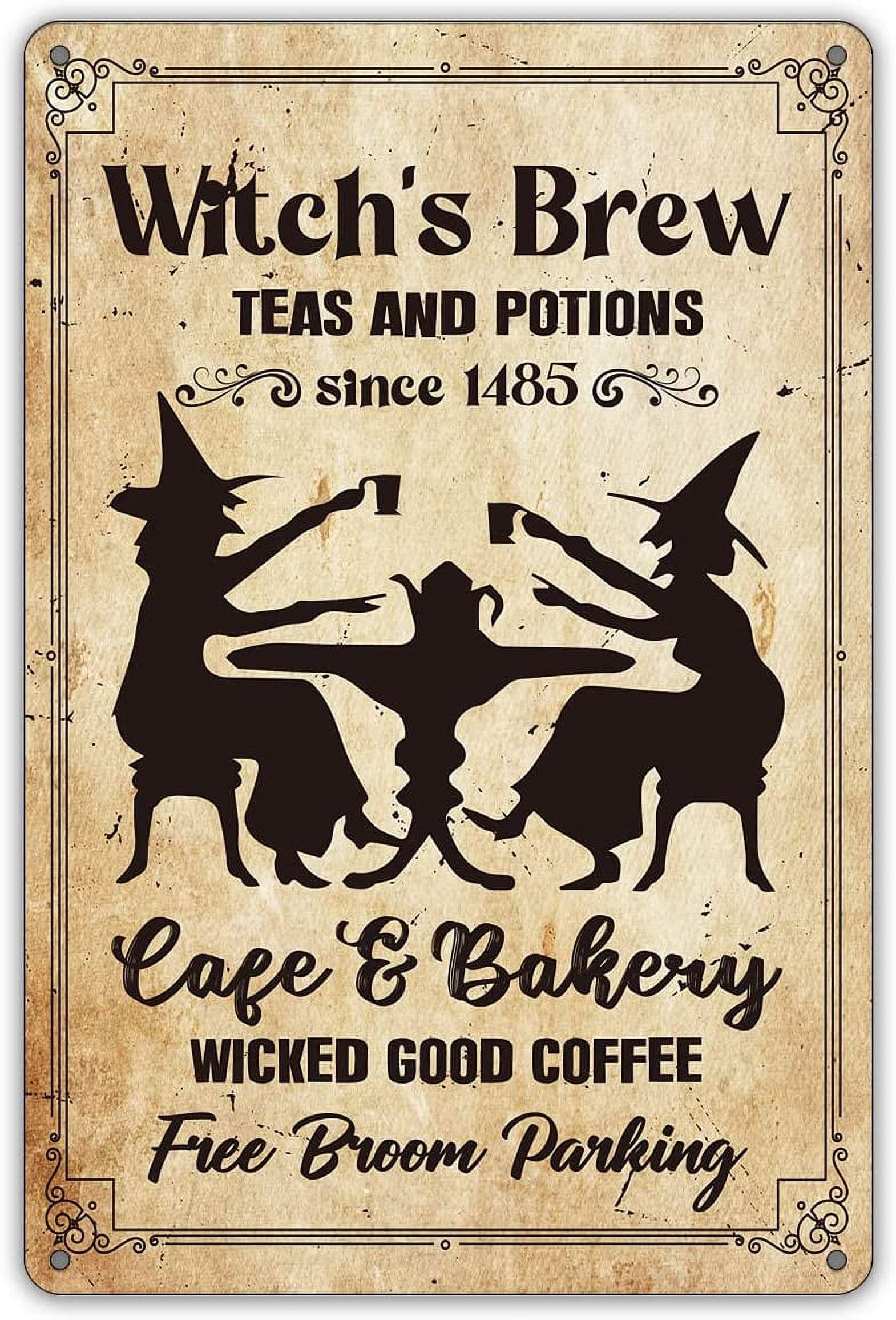 MUCHENGGIFT Witchy Kitchen Metal Tin Sign Wall Decor, Retro Witch's ...