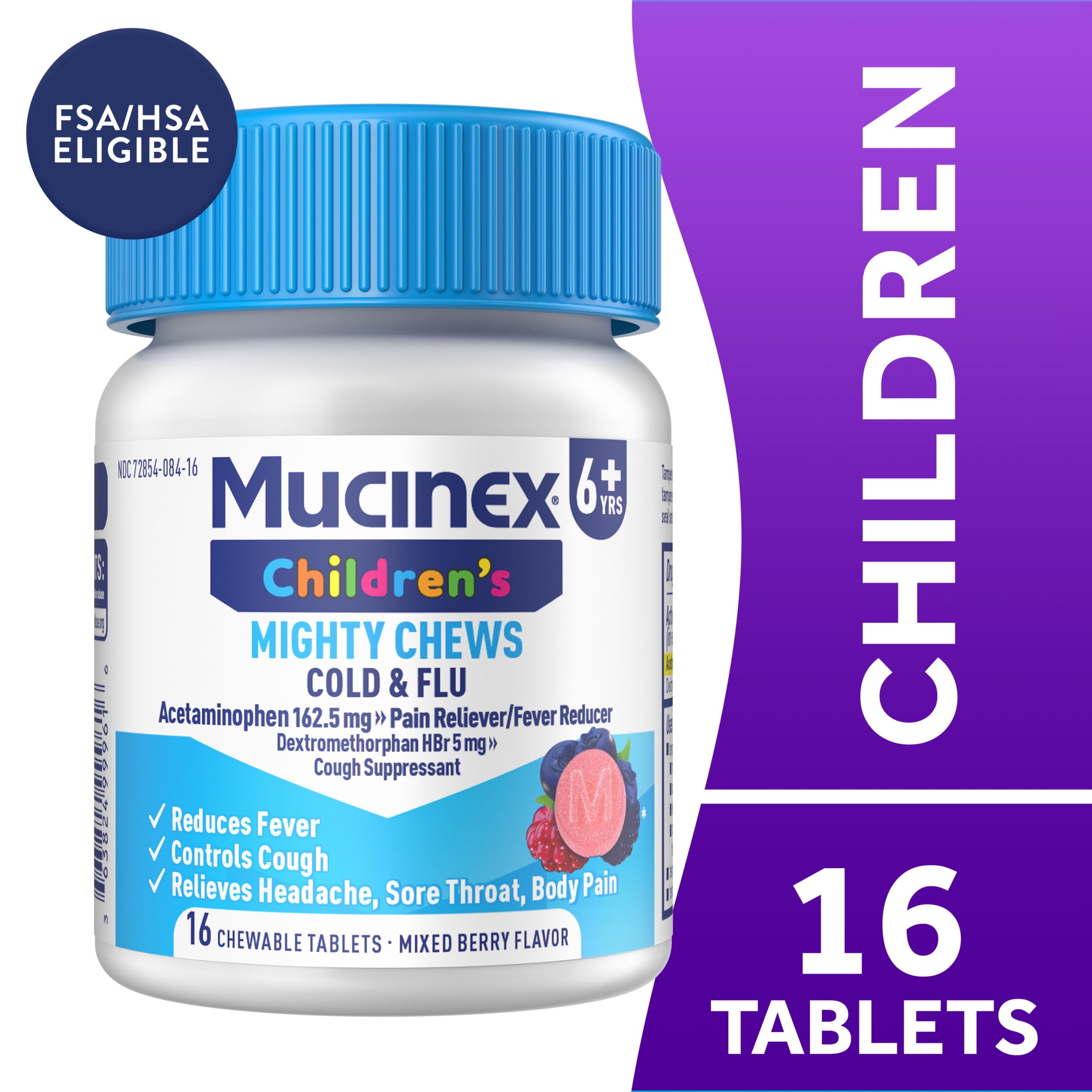 Mucinex Children's Mighty Chews Cold and Flu Medicine Medicated ...