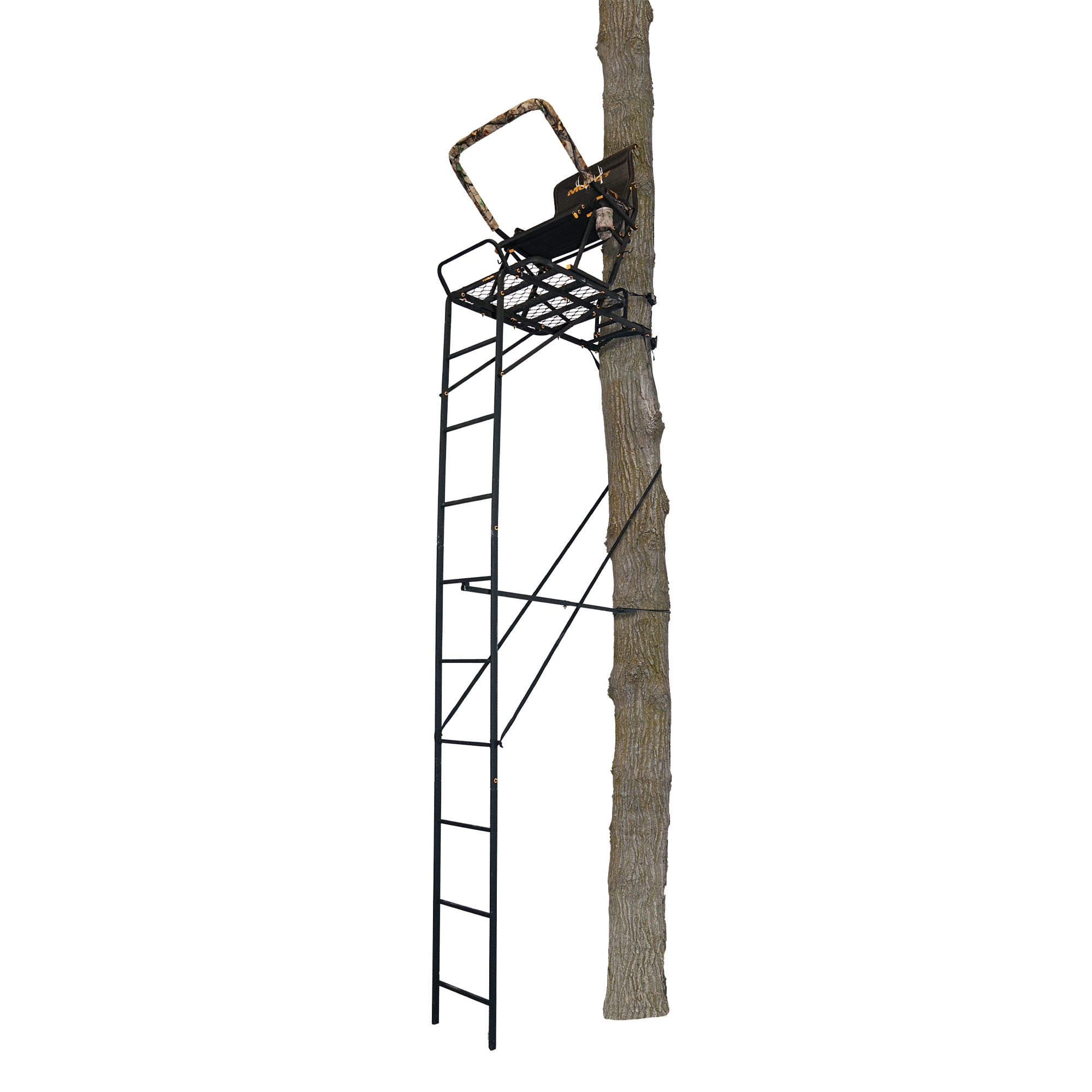Muddy Boss Hawg 1.5 for Tree Hunting, 17FT Steel Ladder Stand Treestand ...
