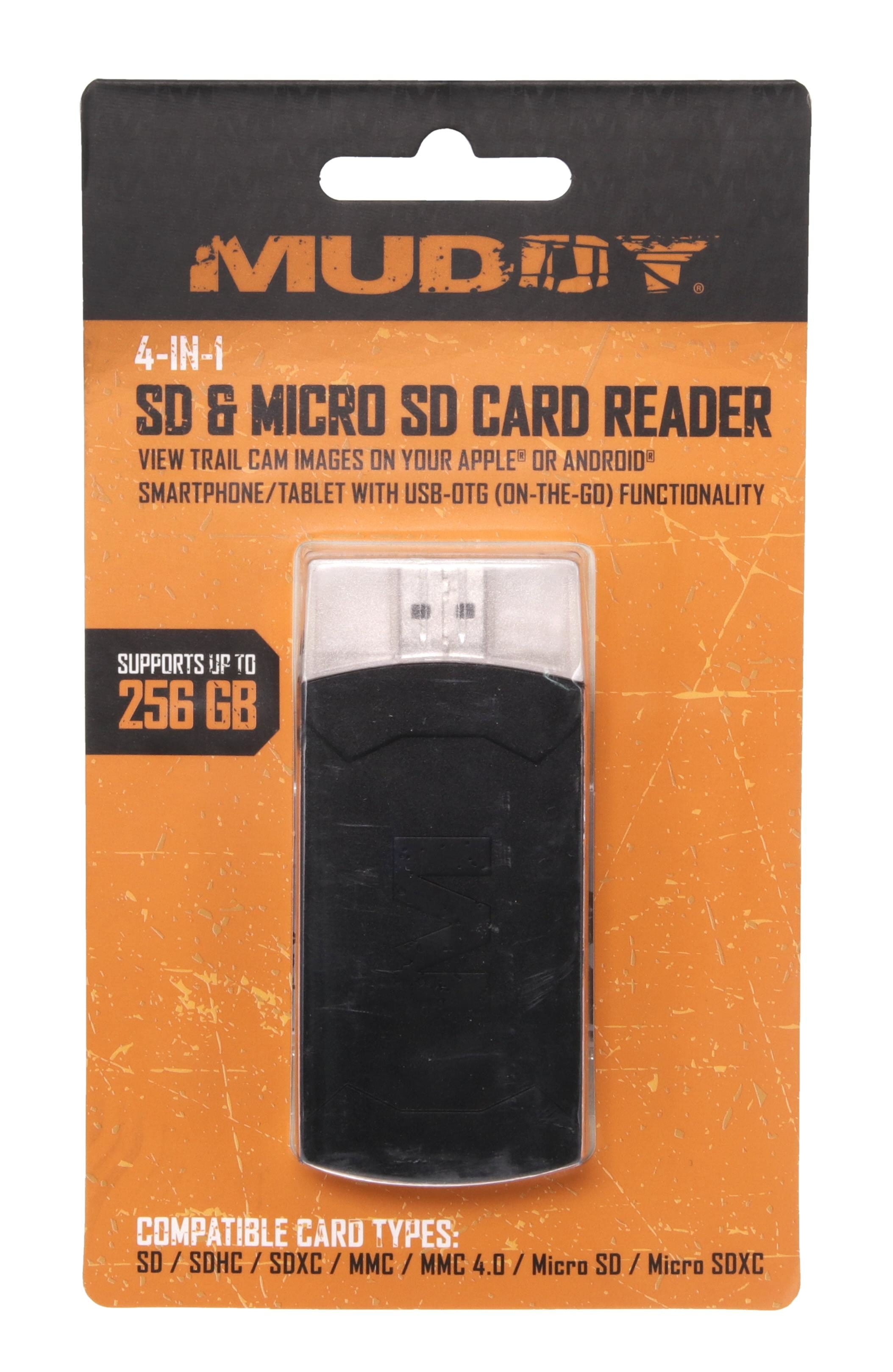 MUDDY Compact Portable IOS 4 IN 1 Card Reader USB C / MICRO USB / USB 2 ...