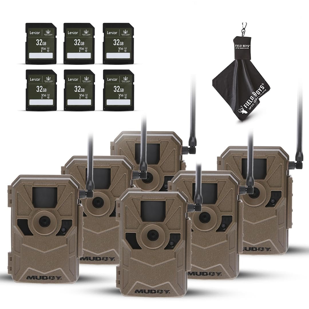 MUDDY Merge 3-Pack Cellular Trail Cameras 26MP, LTE Dual SIM, Color Night Vision, App Control ...