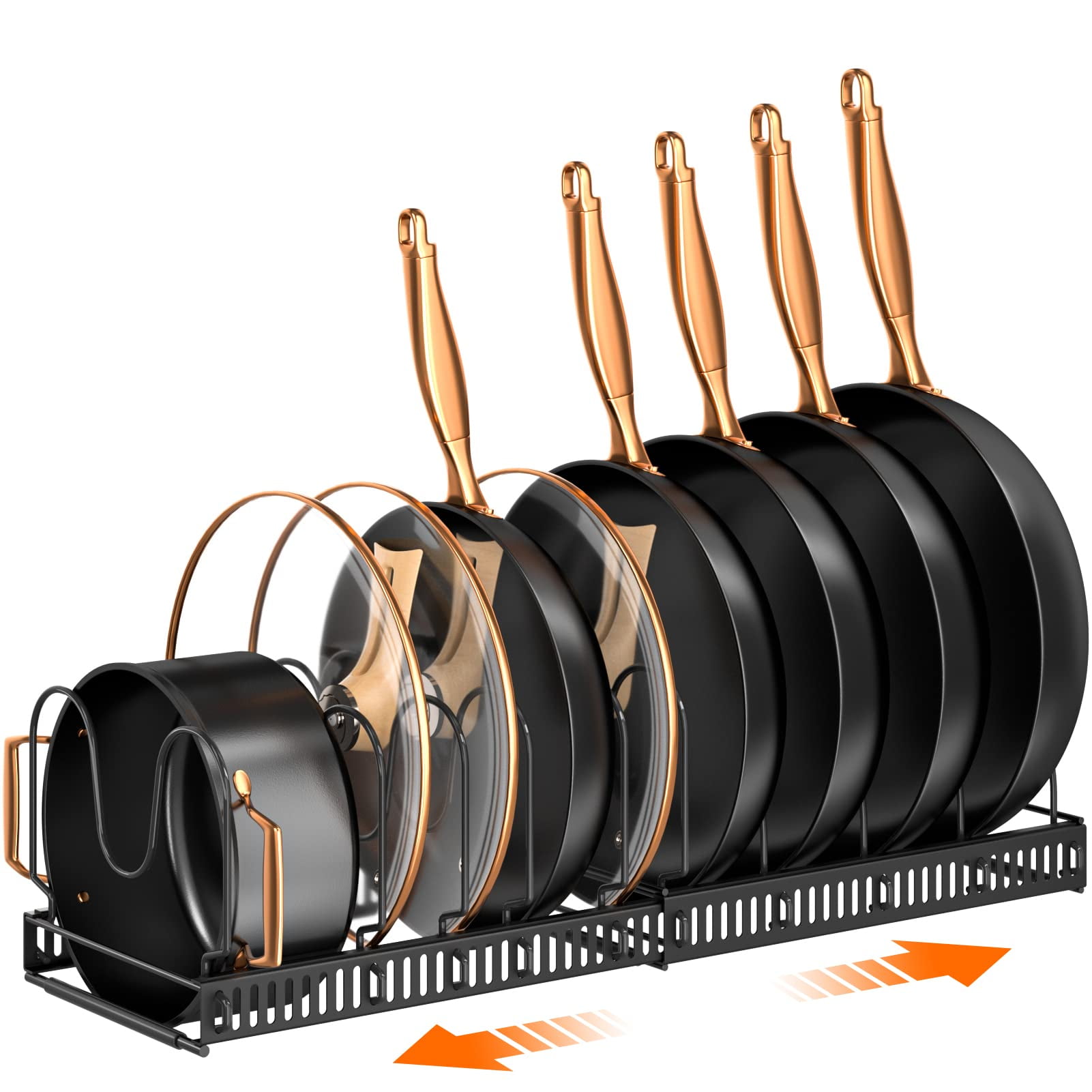 MUDEELA Pots and Pans Organizer : Rack for under Cabinet, Expandable ...