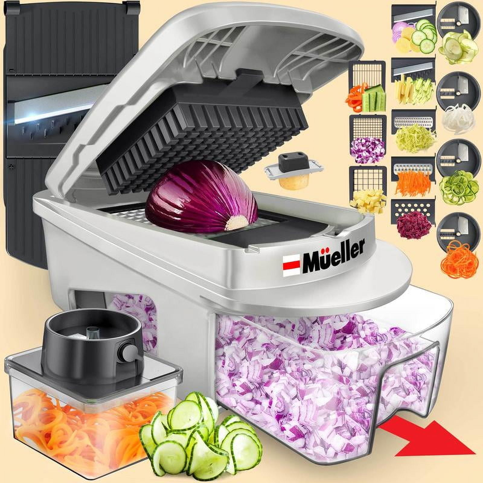 MUELLER Vegetable Chopper Food Slicer Pro, Mandoline Slicer, Onion ...