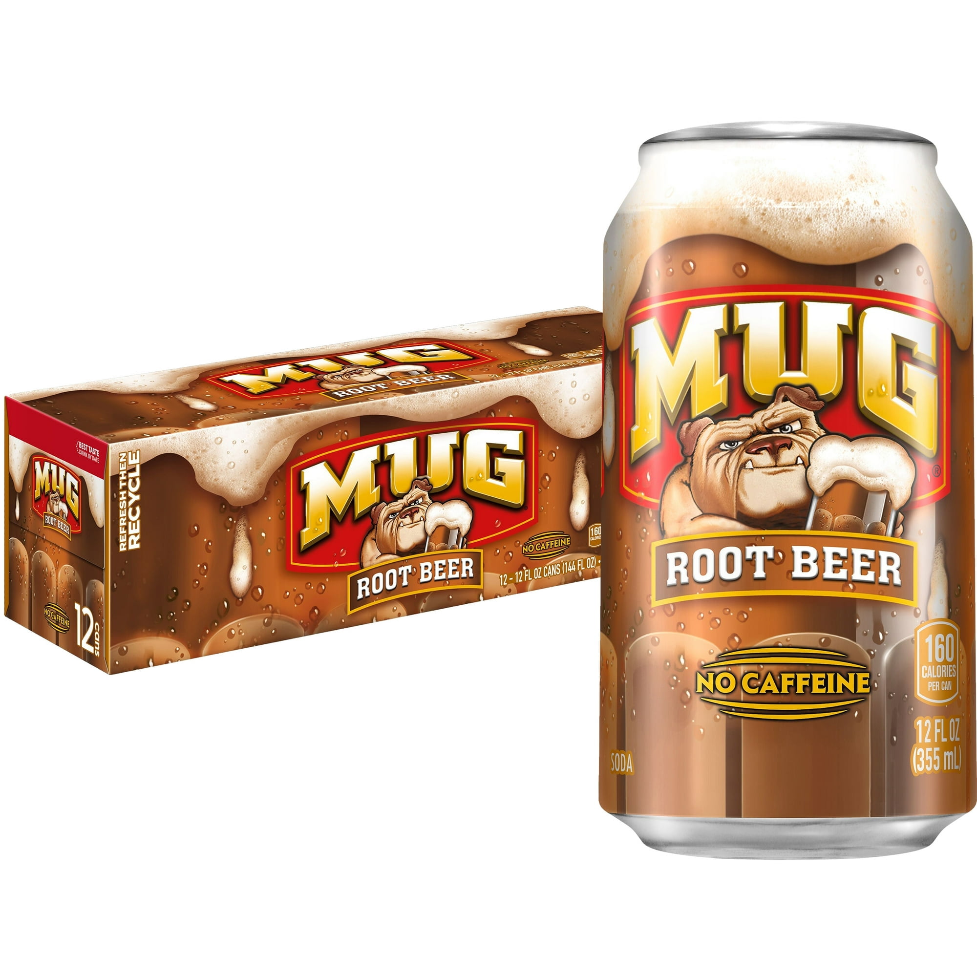MUG Root Beer Soda Pop, 12 fl oz, 12 Pack Cans 1 Count - Walmart.com