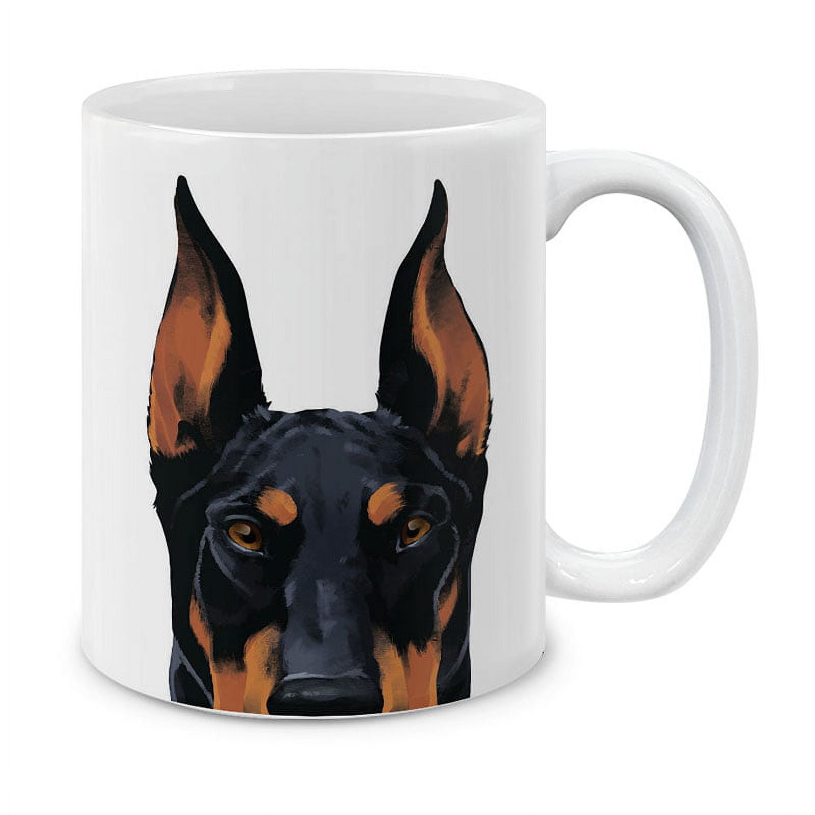 WIRESTER 11 Oz Ceramic Tea Cup Coffee Mug, Black Rust Doberman Pinscher ...