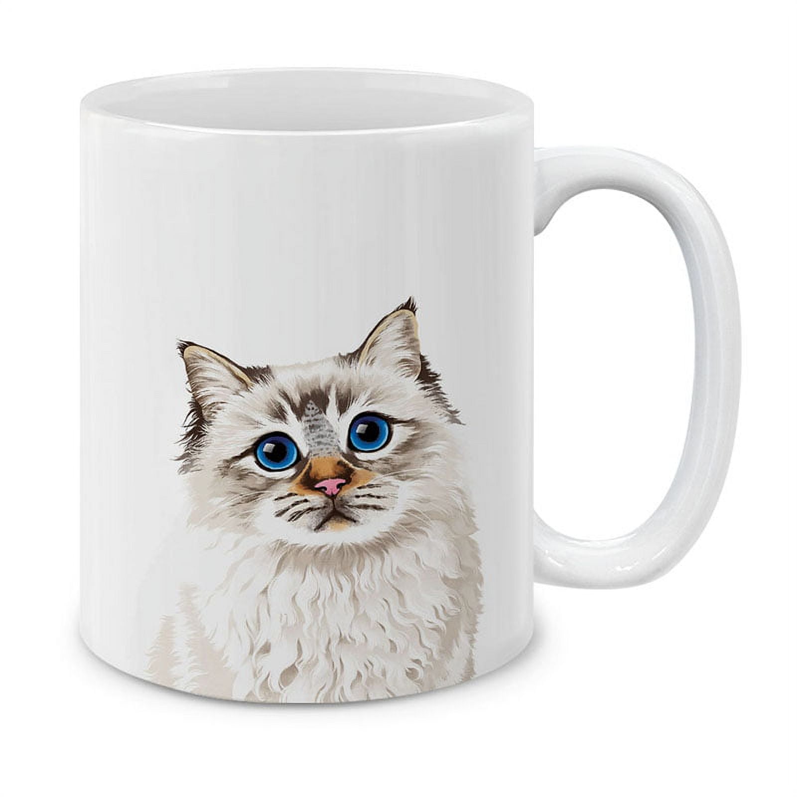 WIRESTER 11 Oz Ceramic Tea Cup Coffee Mug, Seal Lilac Tabby Point ...