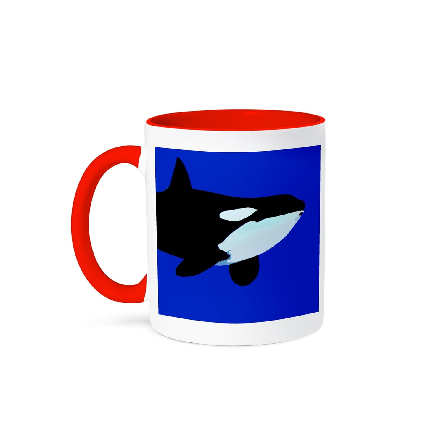 MUGSMAFIA Orca Killer Whale Underwater GraphicTwo Tone Red Mug Ceramic ...
