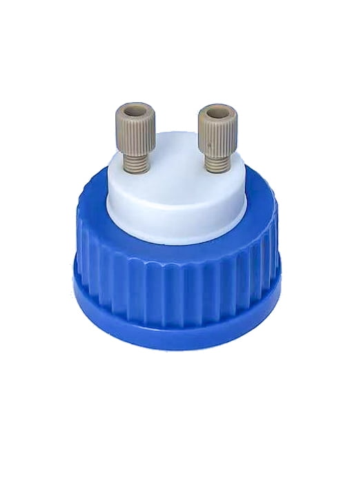 MUHWA Lab Safety 2-Port Cap with 1/4"-28 Thread Inserts Hole and PEEK ...