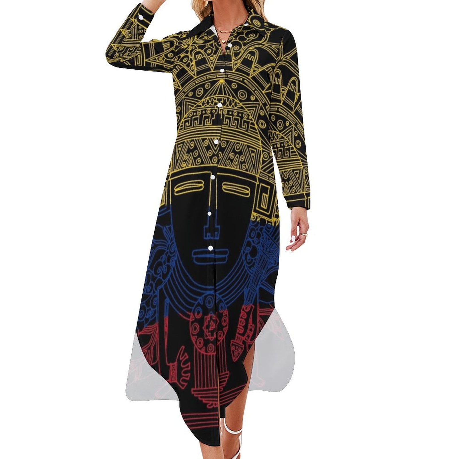 MUISCA CHIBCHA COLOMBIA COFFEE PLANT NATIONAL FLAG - linework Long ...