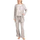 MUK LUKS Anything 3 Piece Sleep and Lounge Set, Grey/Cotton Candy, P/S ...