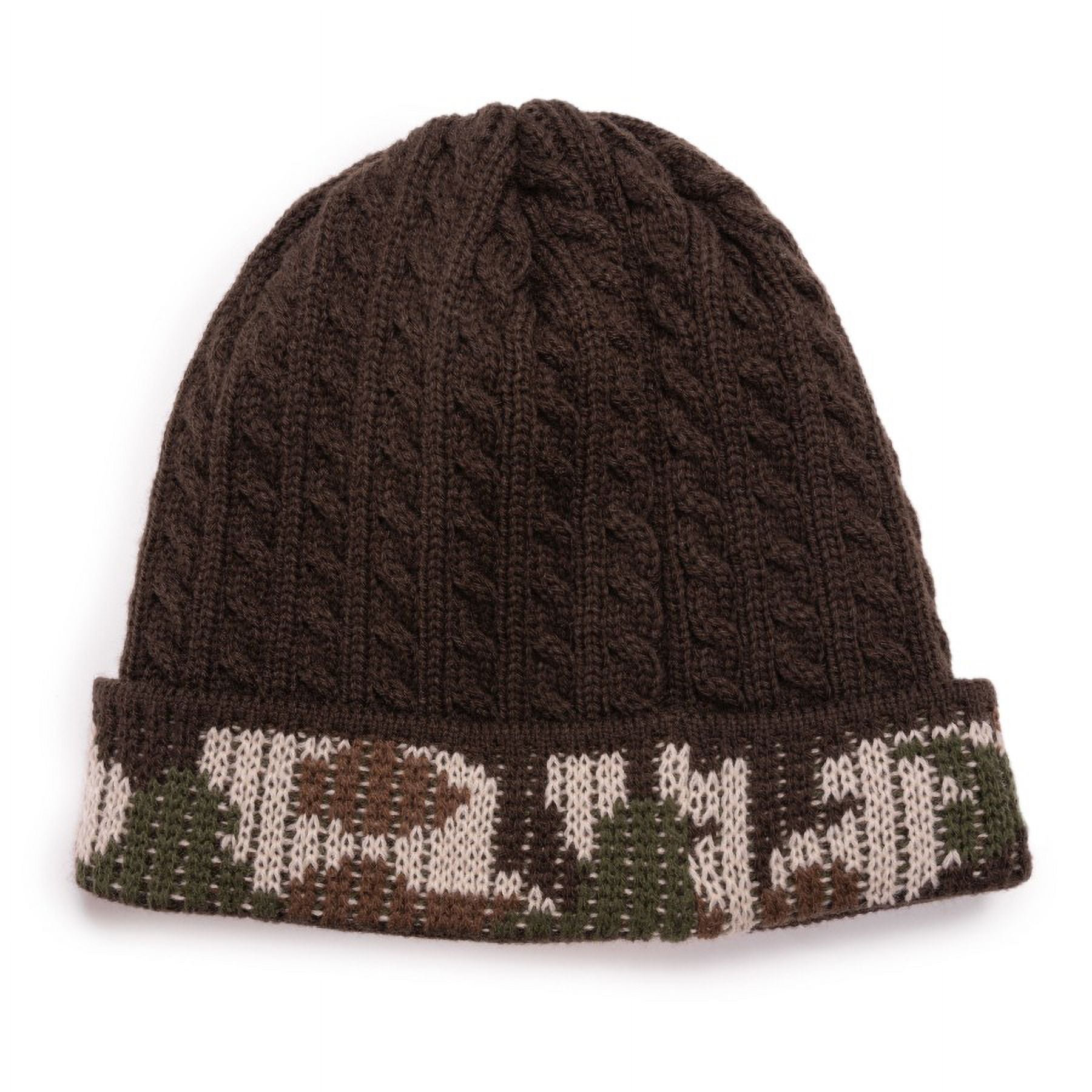 MUK LUKS Men's Camo Cuff Cap, Moccasin, One Size - Walmart Business ...