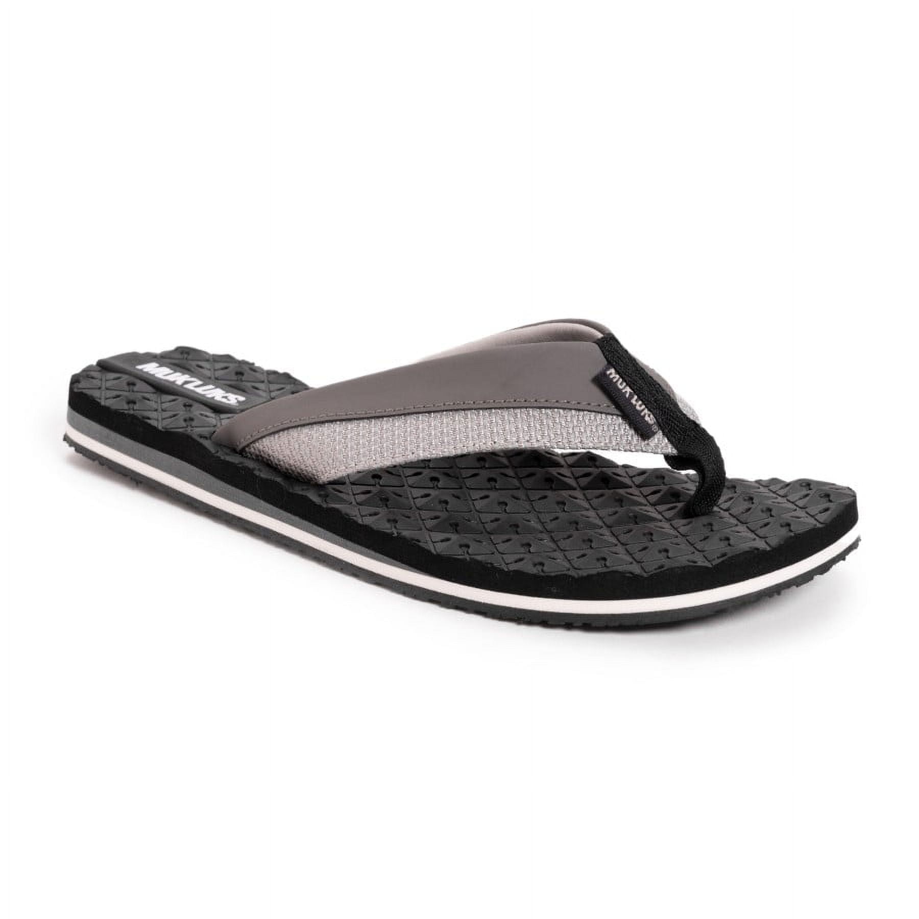 MUK LUKS Men's Chill Cooler Thong -Black 10 - Walmart.com