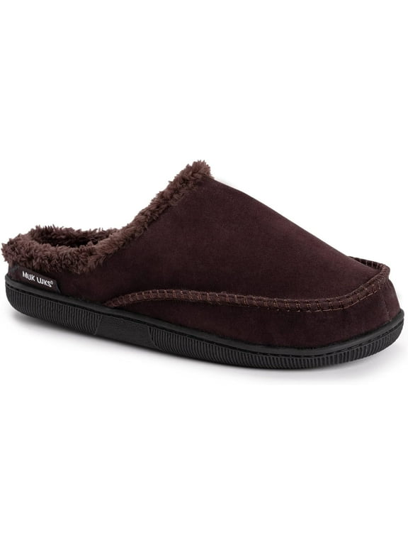 MUK LUKS Men's Matt Printed Berber Suede Clog Slippers - Walmart.com
