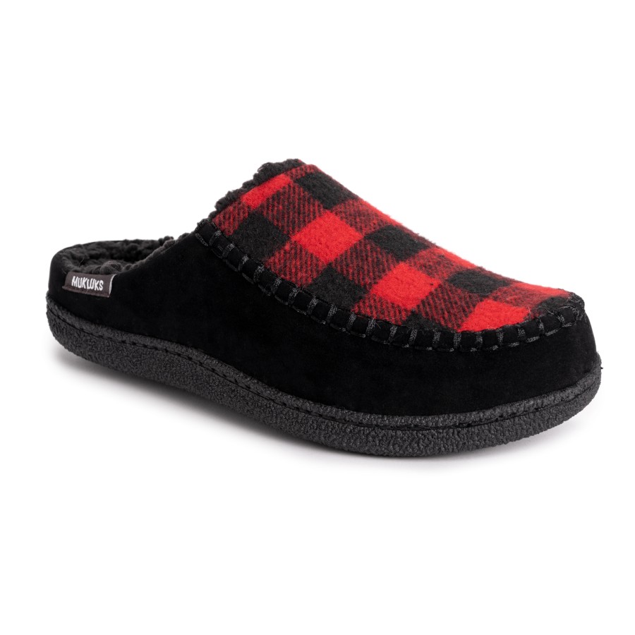 MUK LUKS Men's Staughton Slipper-Black 12 - Walmart.com