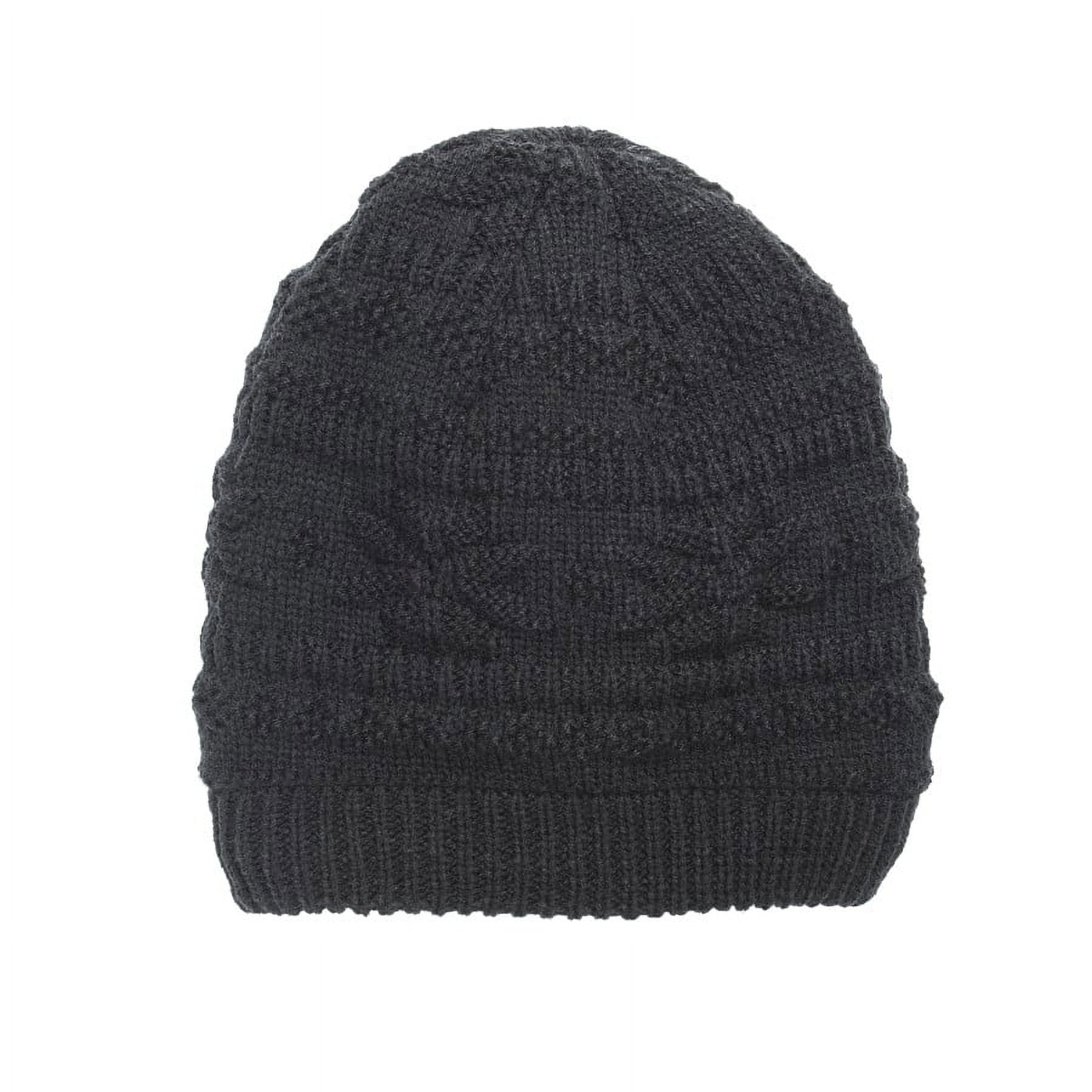 MUK LUKS Men's Textured Beanie-Black OS - Walmart.com