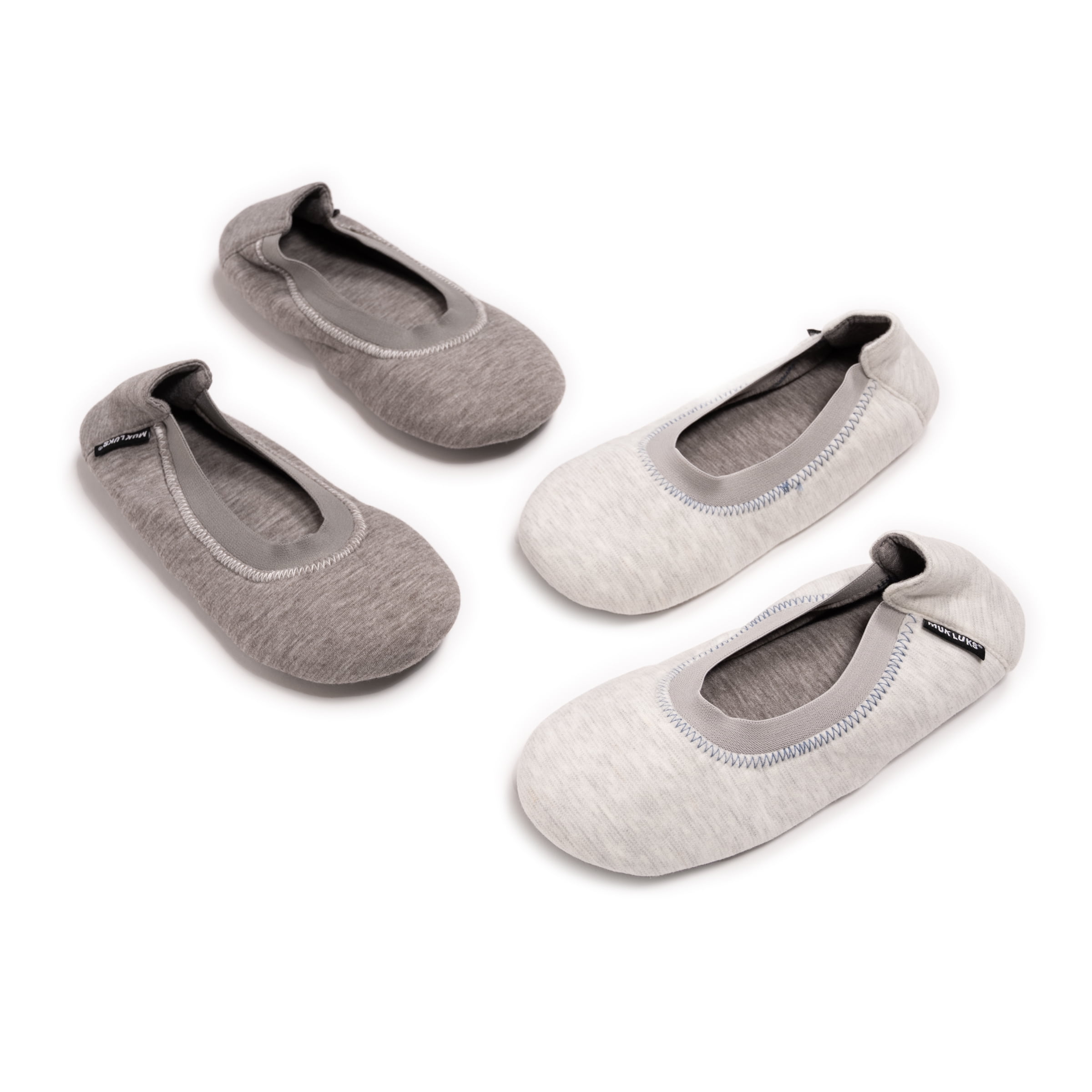 MUK LUKS Women's 2 Pair Travel Ballerina Slipper Set - Walmart.com