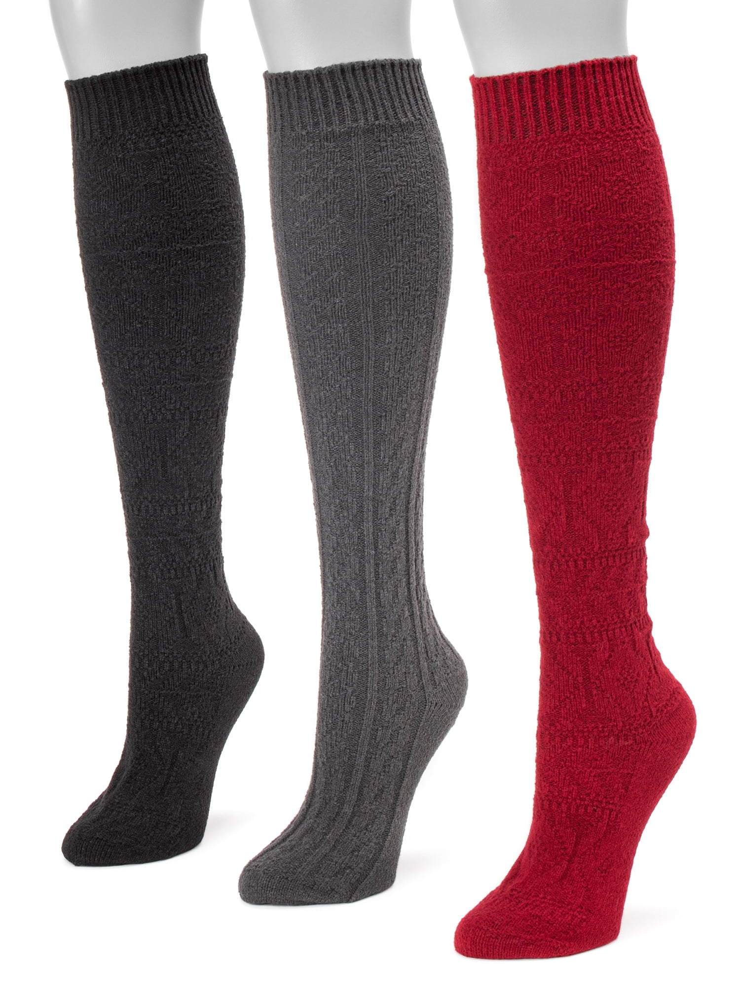MUK LUKS Women's 3 Pair Pack Knee High Socks - Walmart.com