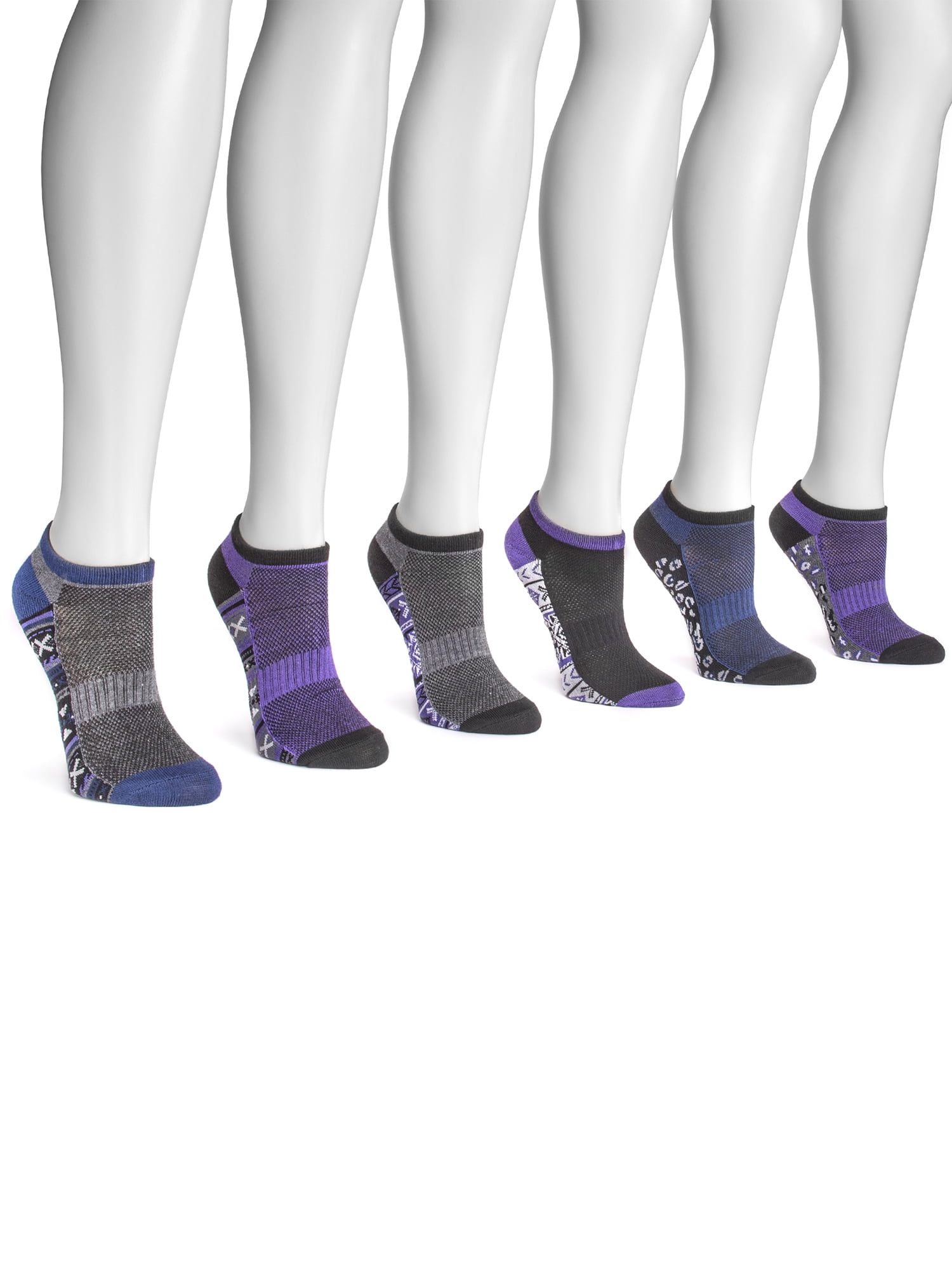 Women's 6 Pair Pack No Show Compression Arch Socks - Walmart.com
