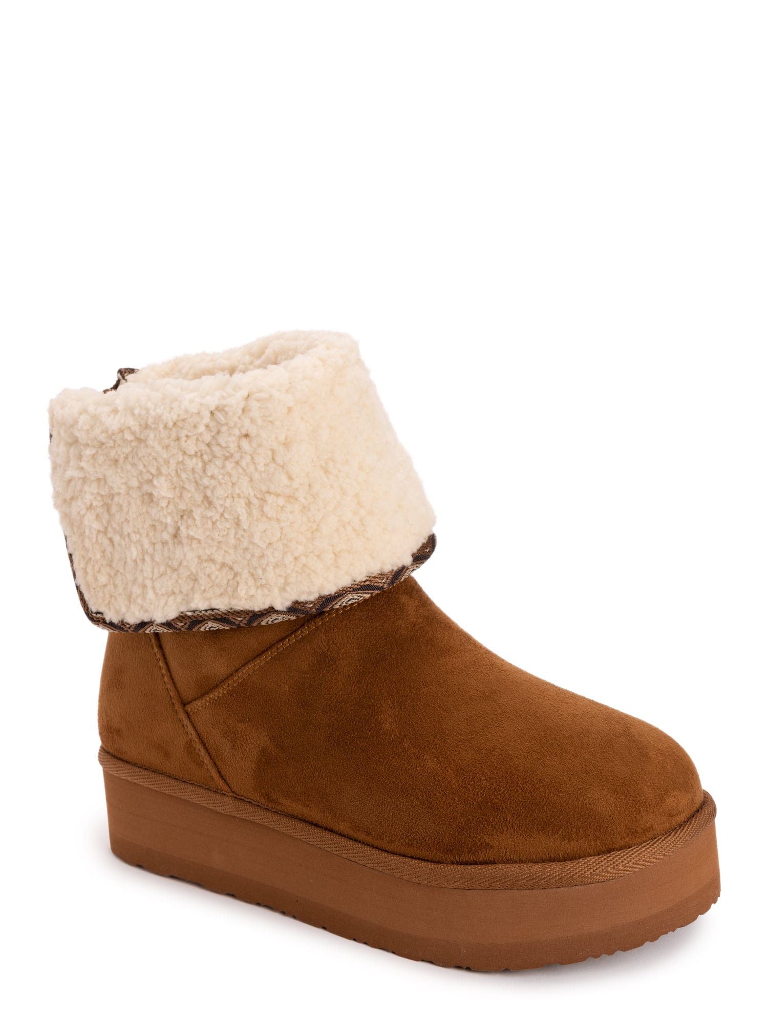 MUK LUKS Women's Adelle Cozy Platform Foldover Boot - Walmart.com