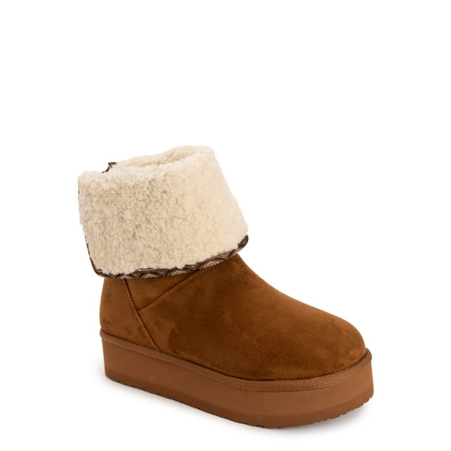 MUK LUKS Women's Adelle Cozy Platform Foldover Boot - Walmart.com