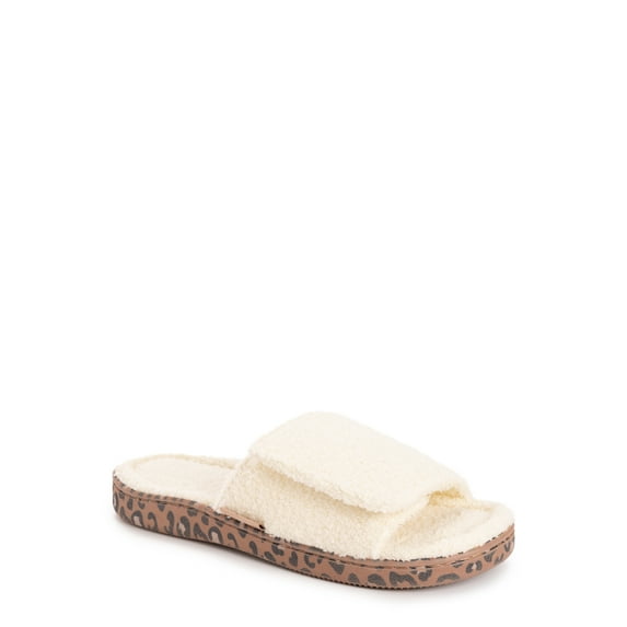 MUK LUKS Women's Adjustable Cozy Slide Slipper with Cushioned Footbed ...