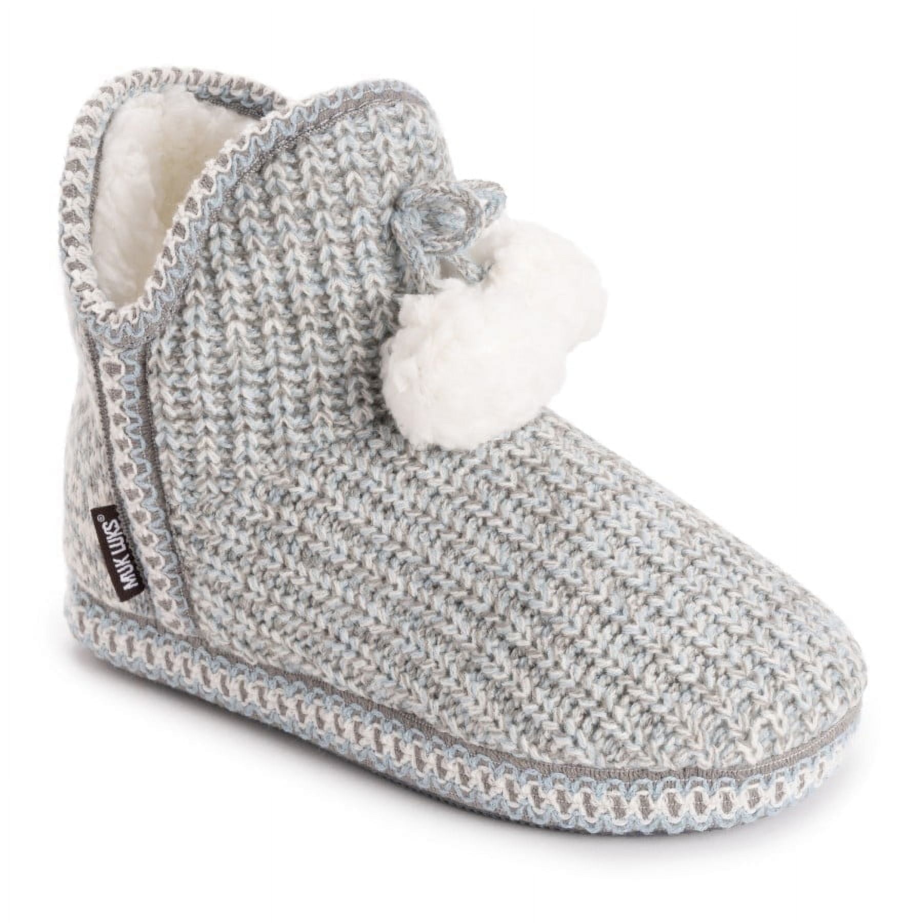 MUK LUKS Women's Amira Bootie Slippers, Cozy Faux Fur Lining, Indoor ...