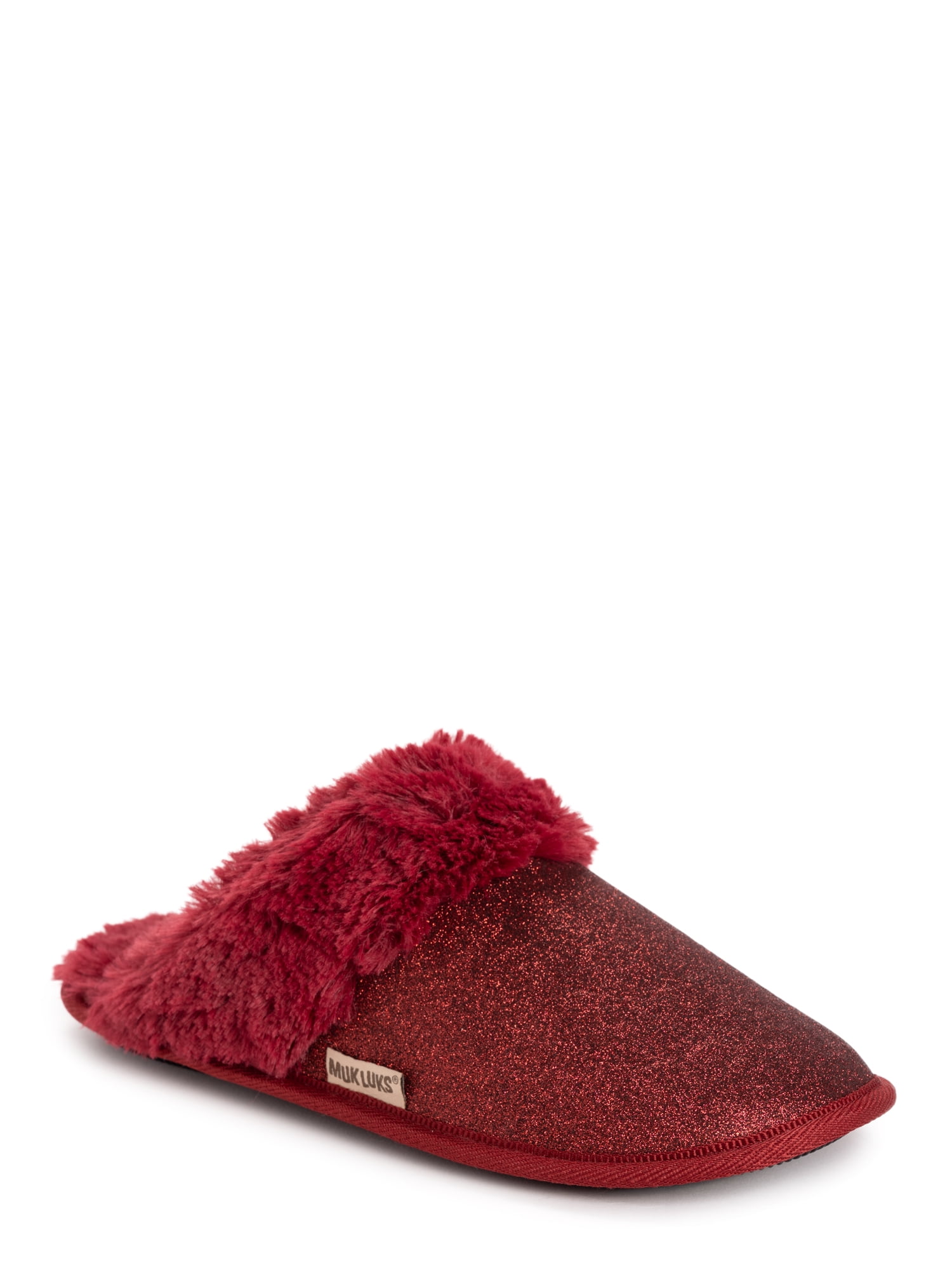 MUK LUKS Women's Angled Sparkle Scuff Slipper - Walmart.com