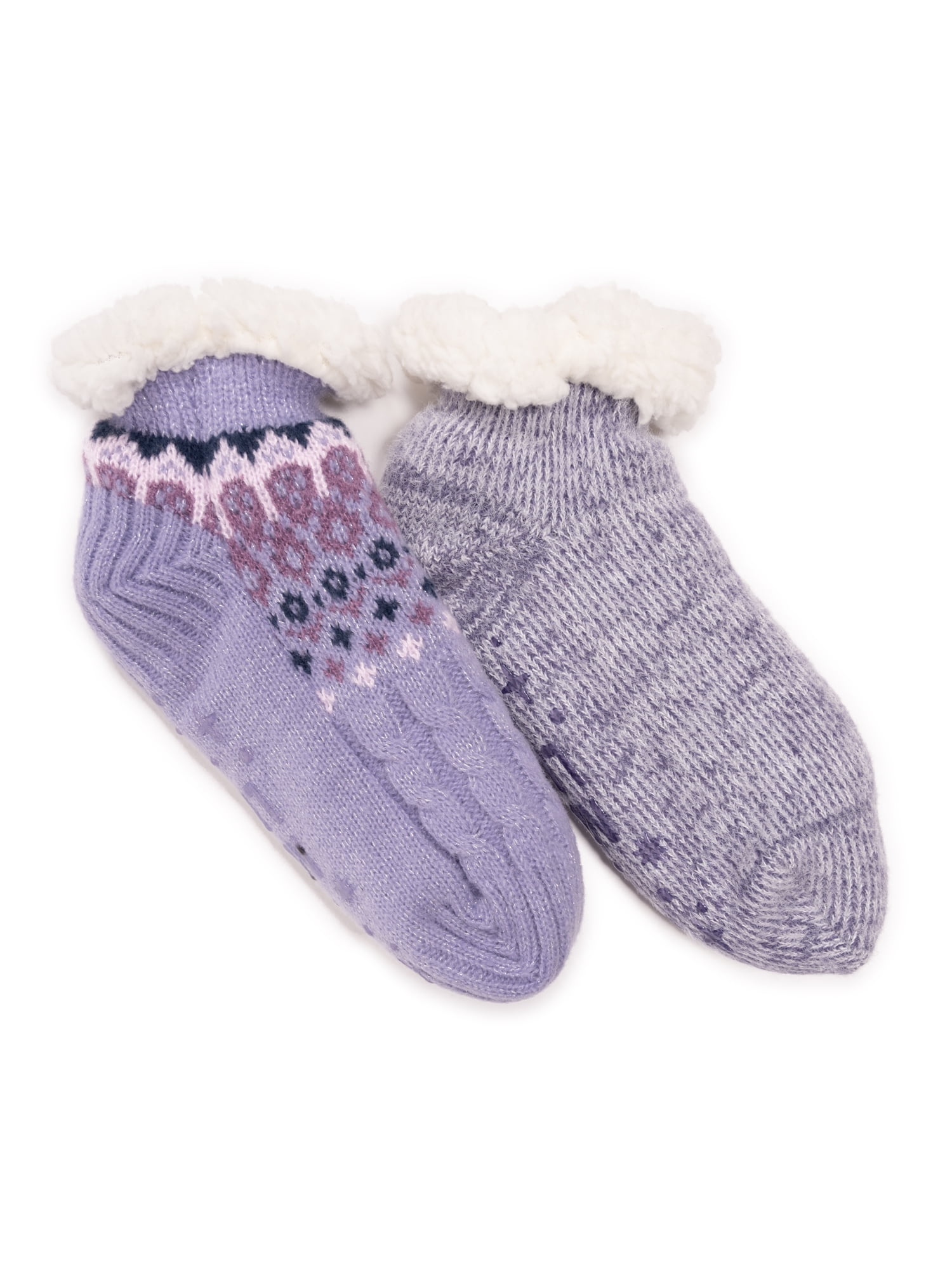 MUK LUKS Women's Cozy Ankle Cabin Socks 2-Pack, Sizes S-XL, Soft & Warm ...