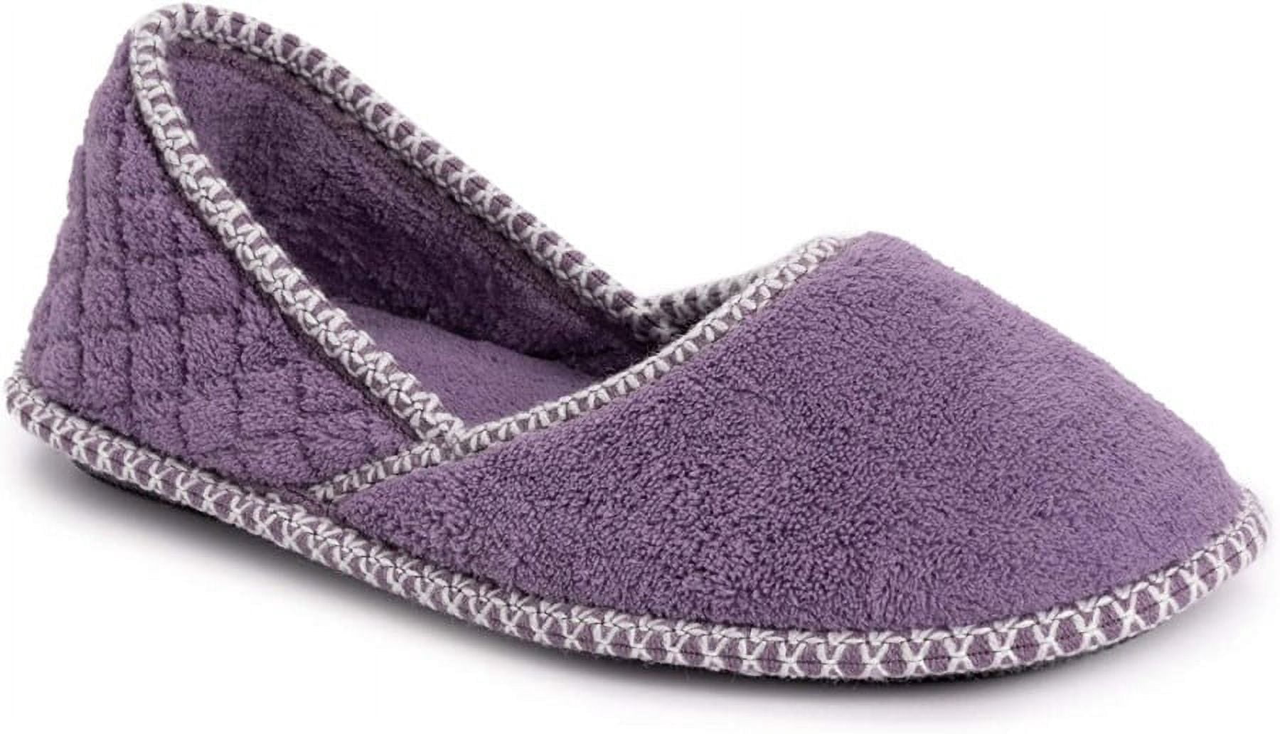 MUK LUKS Women's Beverly Slip-On Slippers, Washable, Memory Foam ...