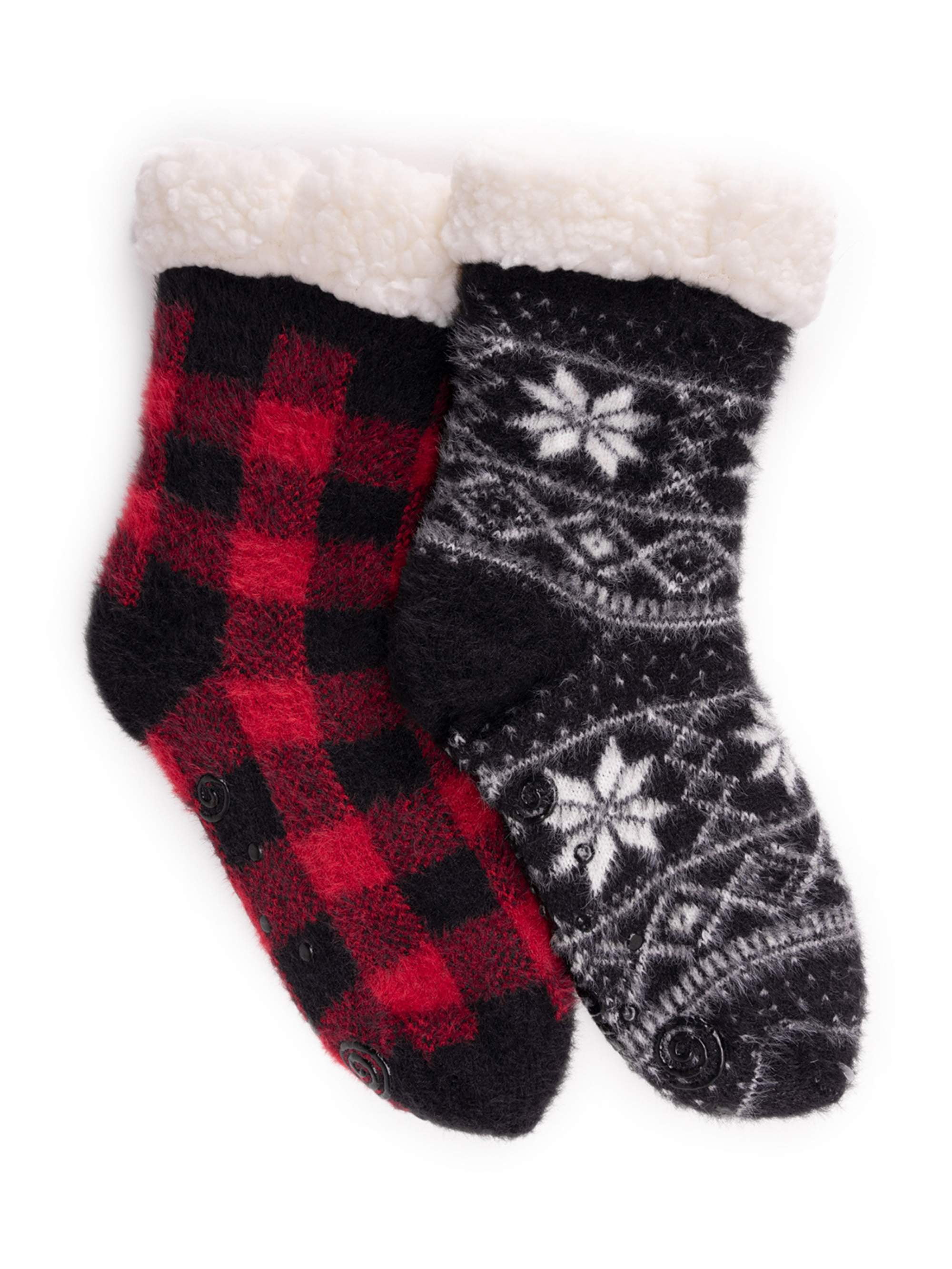 MUK LUKS women's Cabin Socks - Cozy 2 Pair Pack - Walmart.com