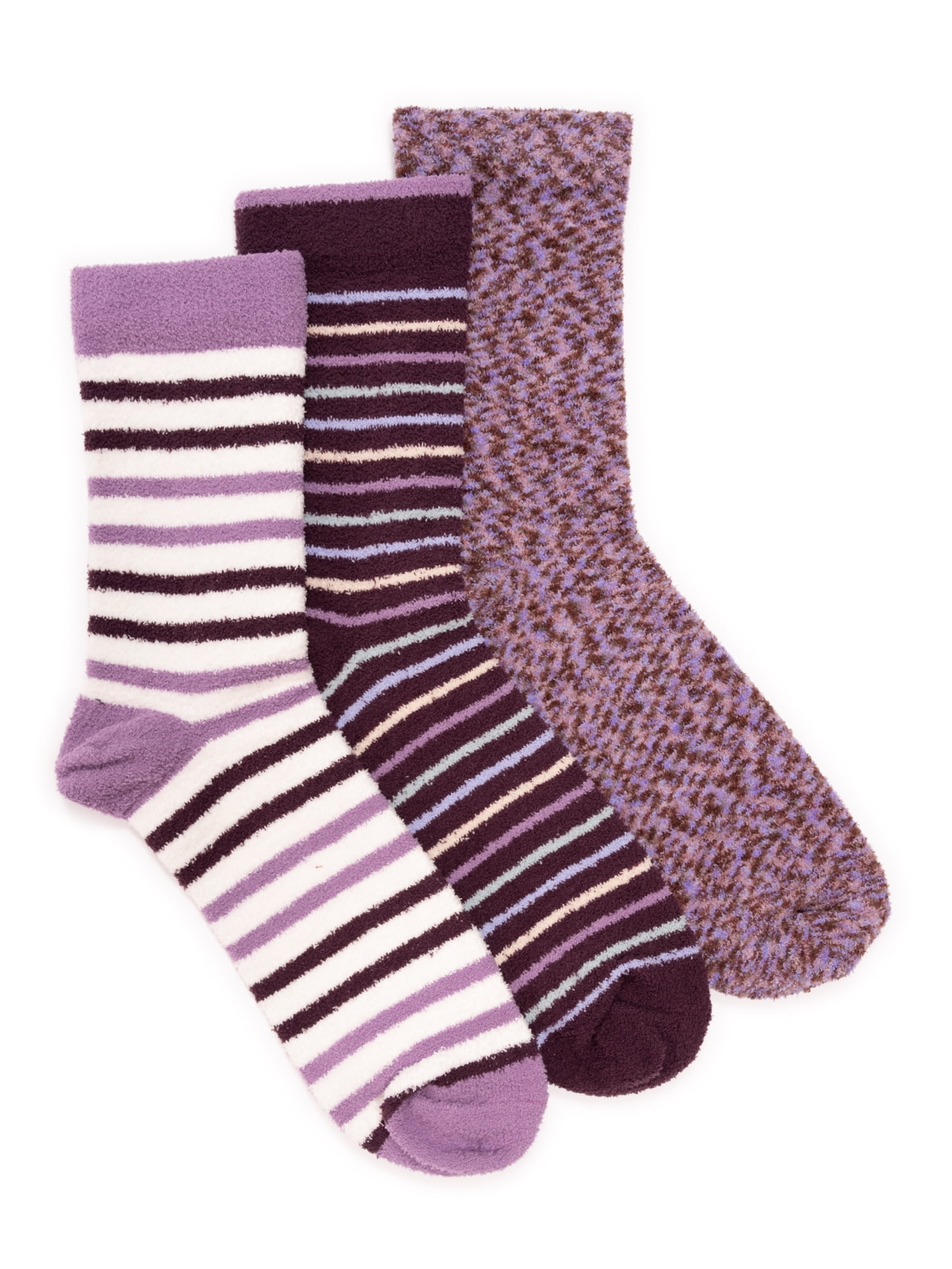 MUK LUKS Women's Cozy Compression Crew Socks 3-Pack, Shoe Sizes 6-10 ...