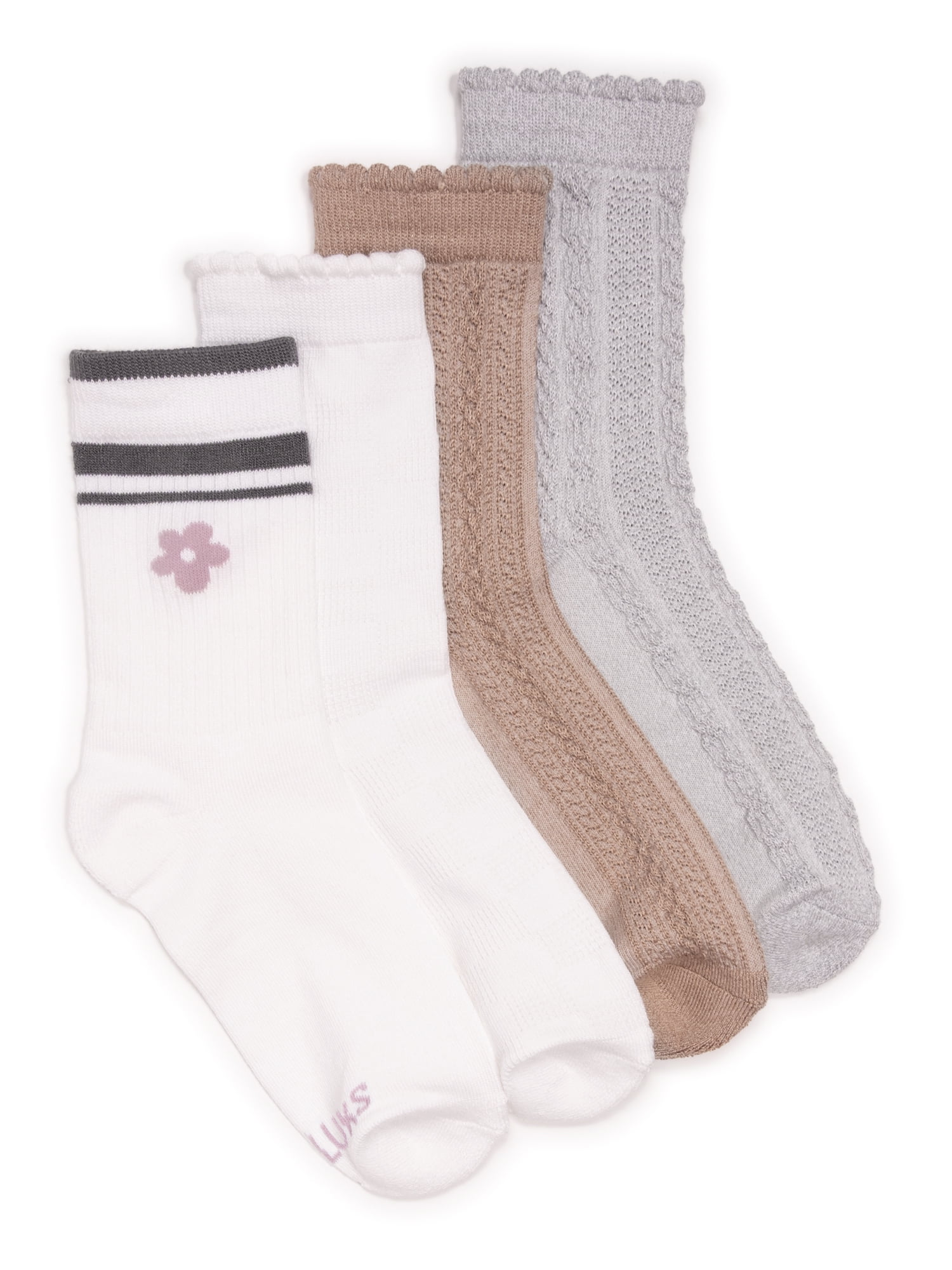 MUK LUKS Women's Dream Step Crew Socks, 4-Pack, OSFM - Walmart.com